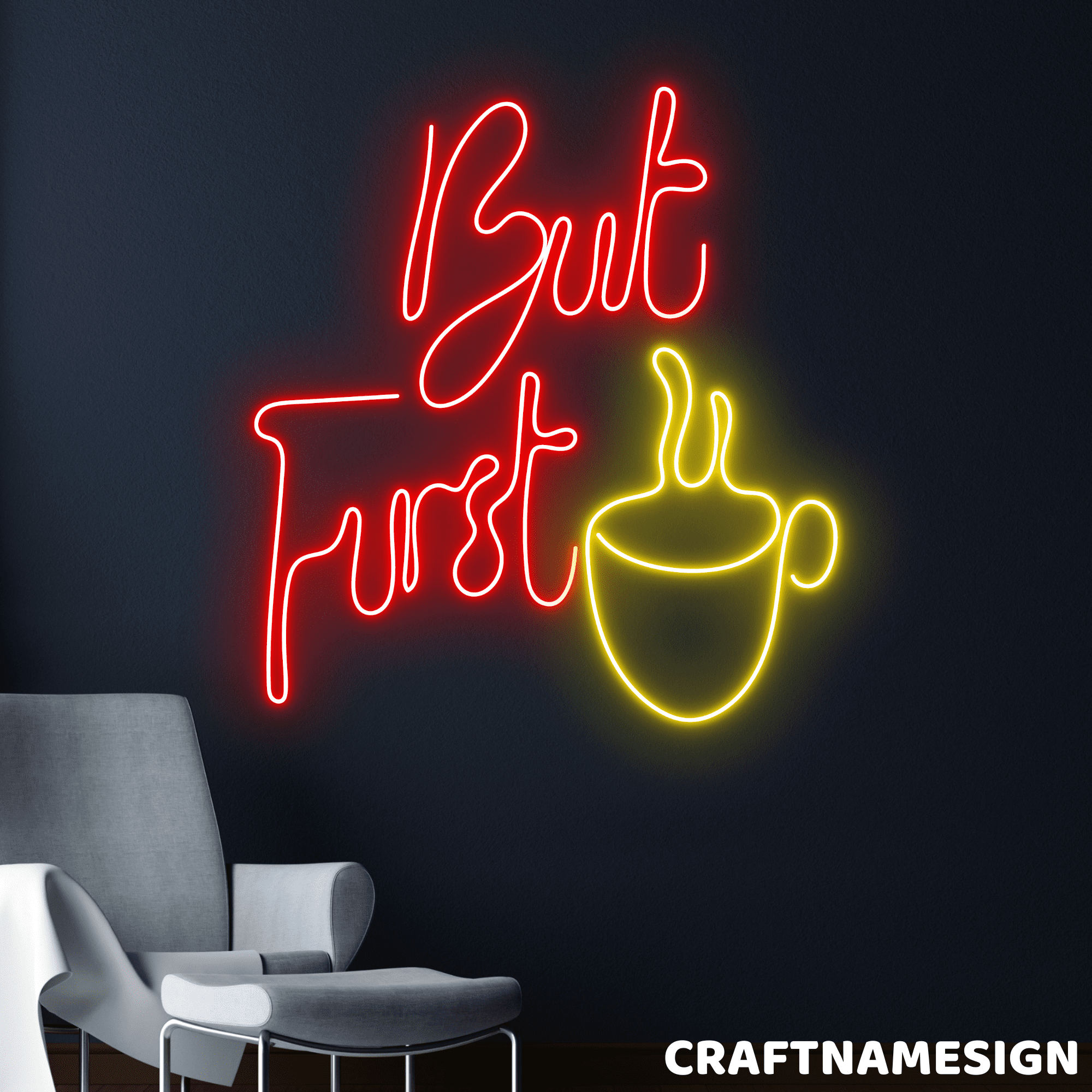 Craftnamesign But First Coffee Neon Sign, Coffee Store Wall Art, Cafe ...