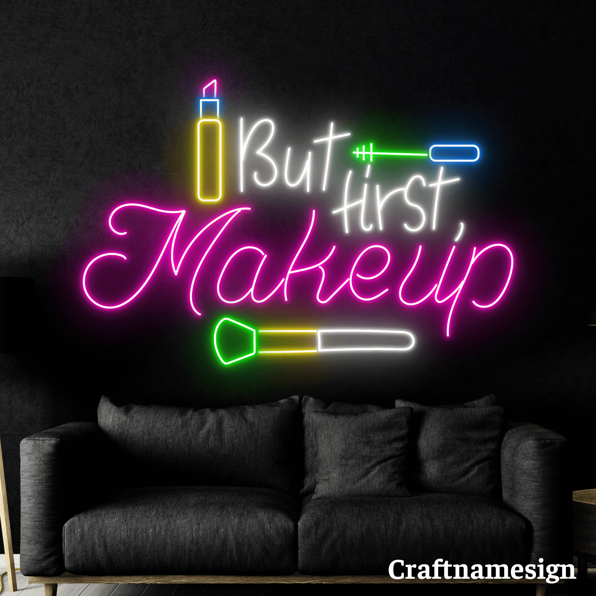 Craftnamesign But First Makeup Neon Sign for Makeup Store Beauty ...