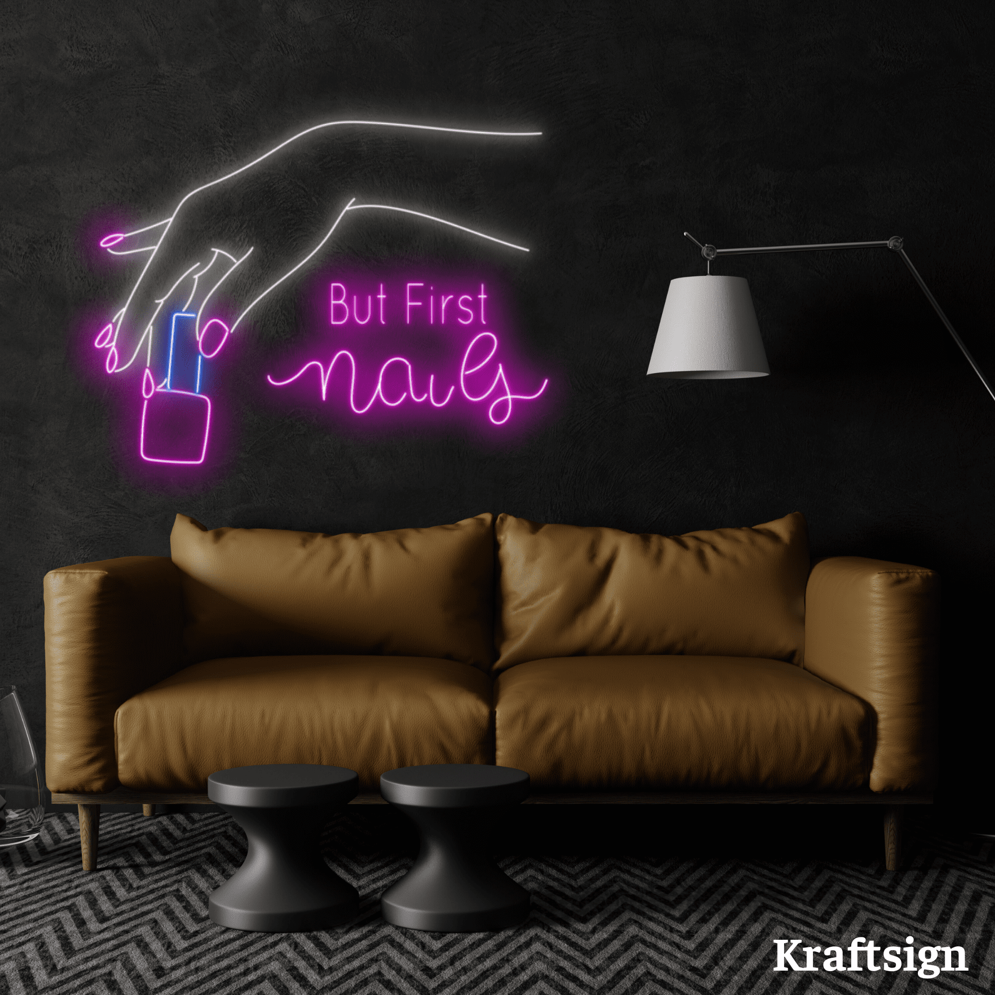 Craftnamesign But First Naily Neon LED Sign, Nails Shop Wall Art Decor ...