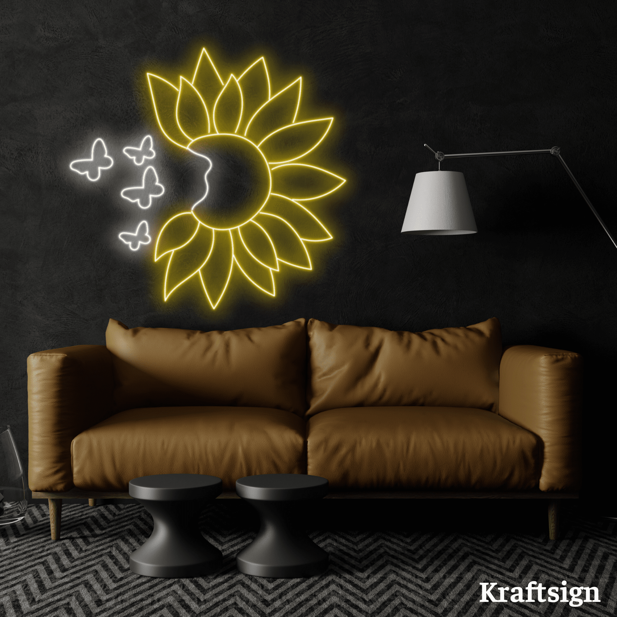 Craftnamesign Butterfly Flower Neon Sign, Flower Shop Decor, Bedroom ...