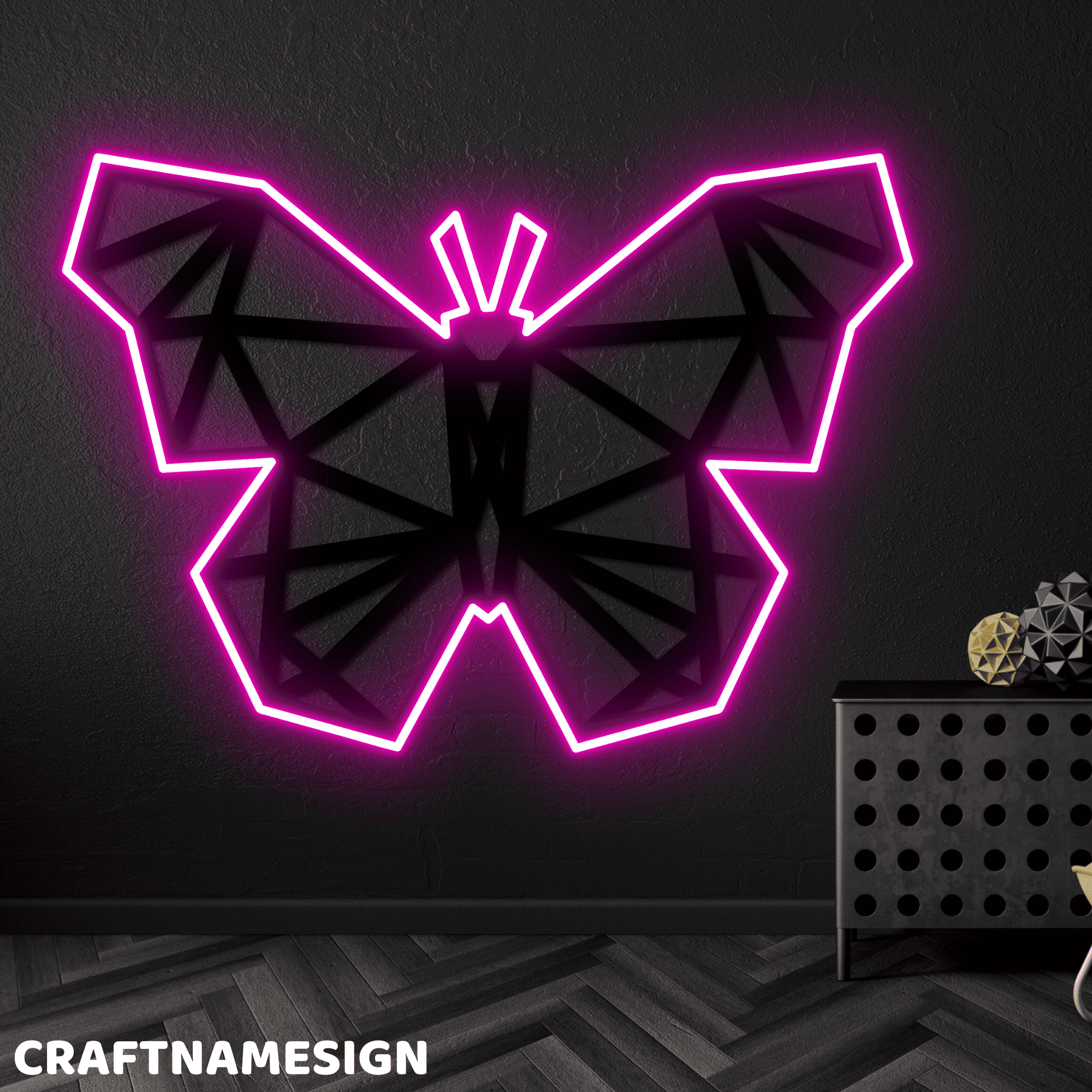 Craftnamesign Butterfly Neon Decal, Coffee Shop Wall Art, Bedroom Light ...