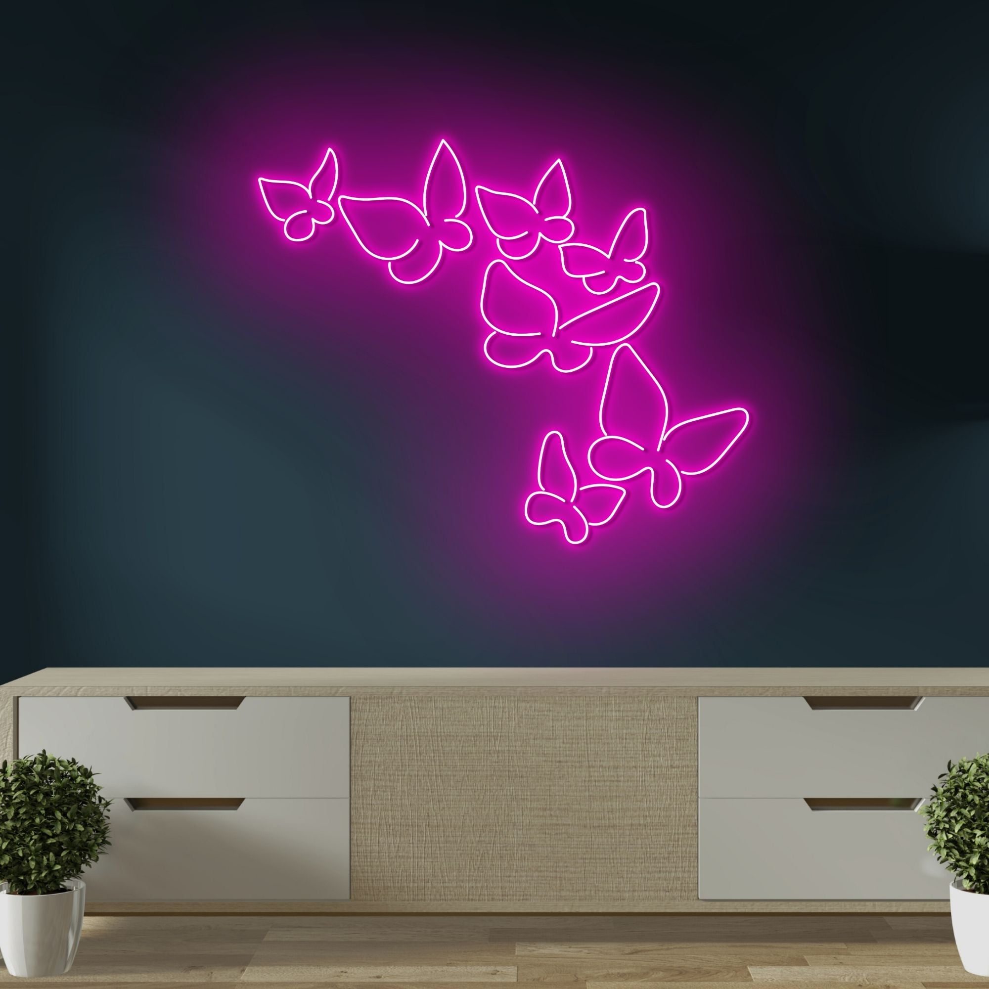 Craftnamesign Butterfly Neon Light Sign, Butterfly Home Decor, Flower ...