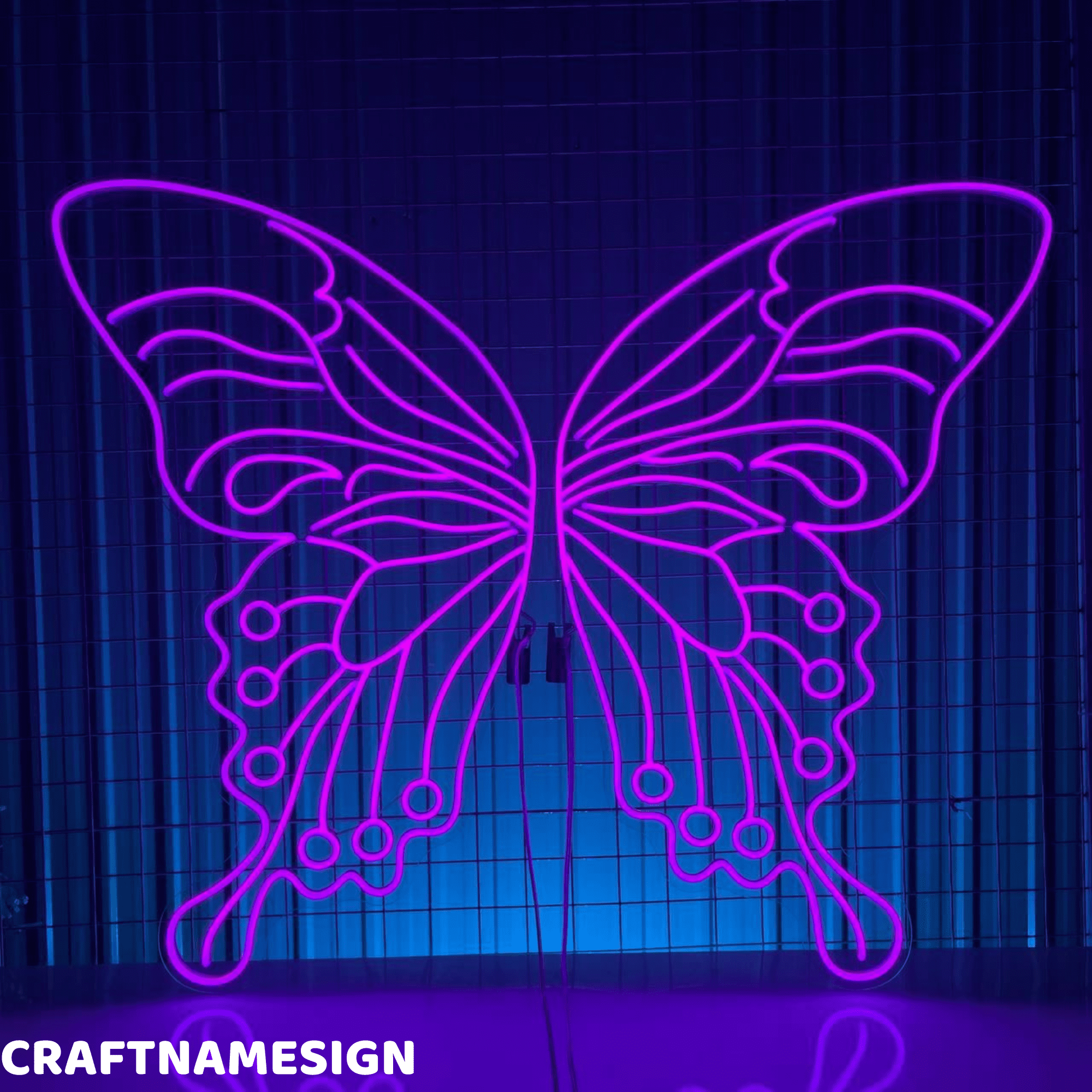 Craftnamesign Butterfly Neon Sign, Bedroom Wall Art, Bar Pub Wall Decor ...