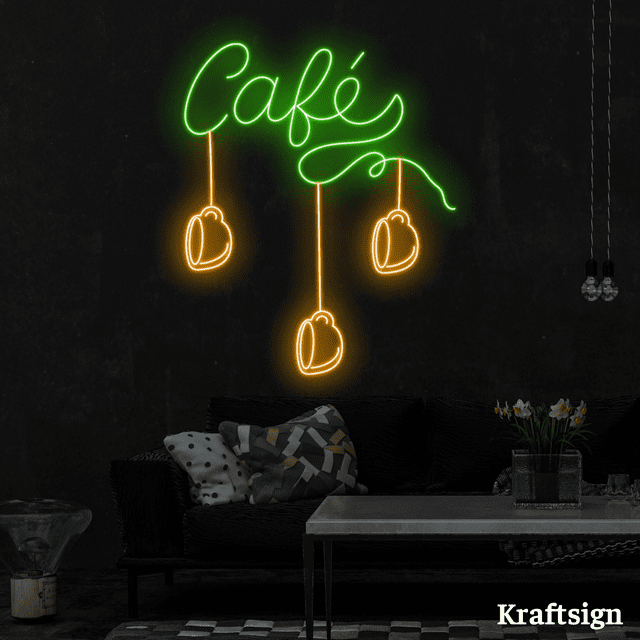 Craftnamesign Cafe Neon Sign, Coffee Shop Decor, Open Welcome LED Signs ...