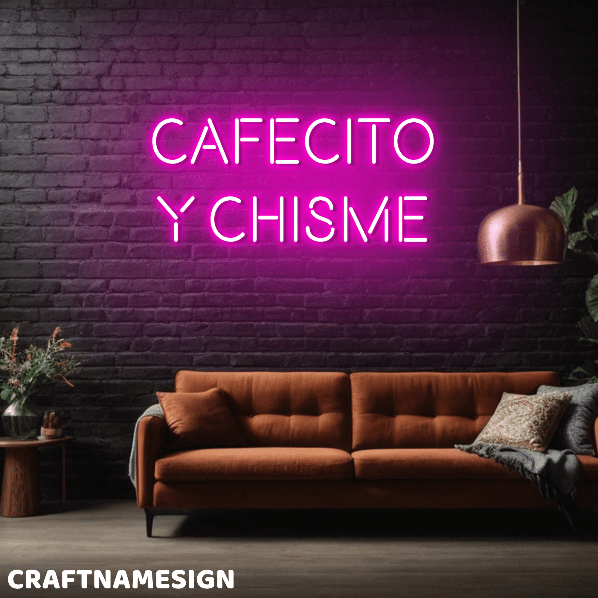 Craftnamesign Cafecito Y Chisme Neon Sign, Coffee Store Wall Sign ...