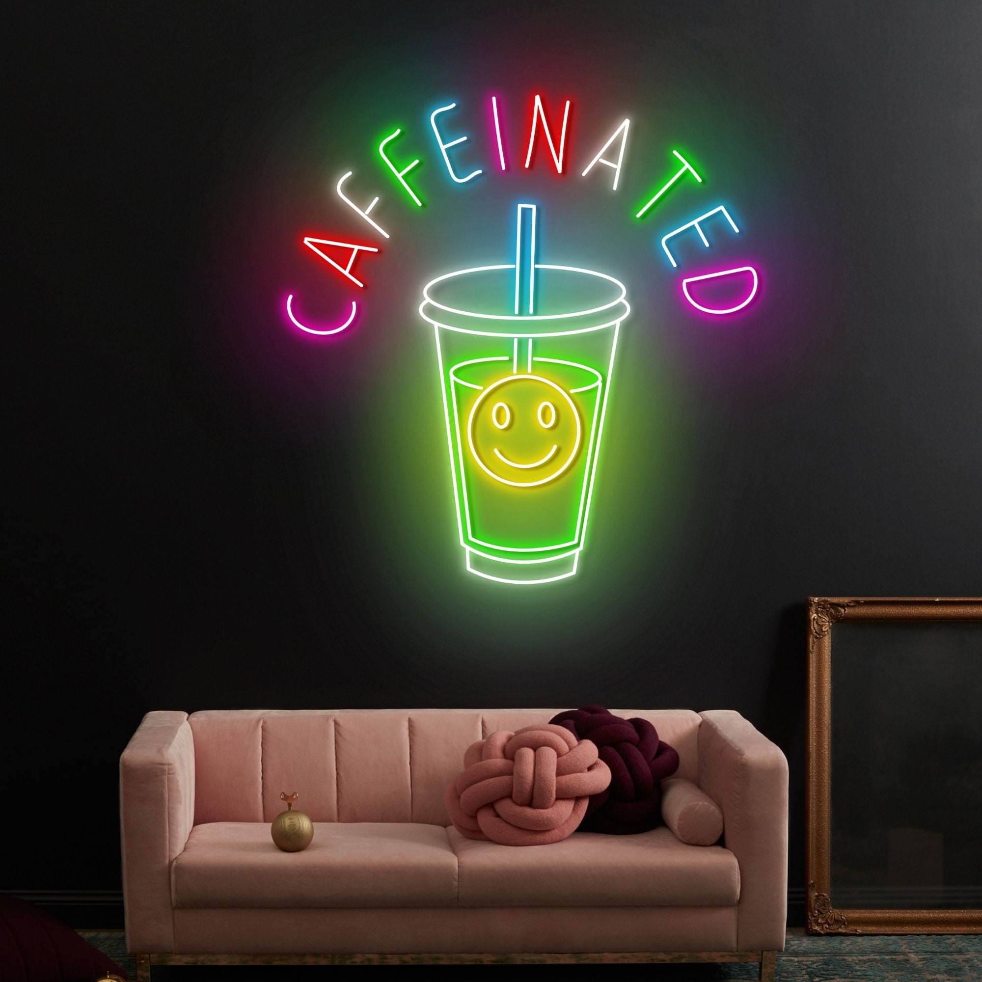 Craftnamesign Caffeinated Neon Light, Coffee LED Sign, Coffee Store ...