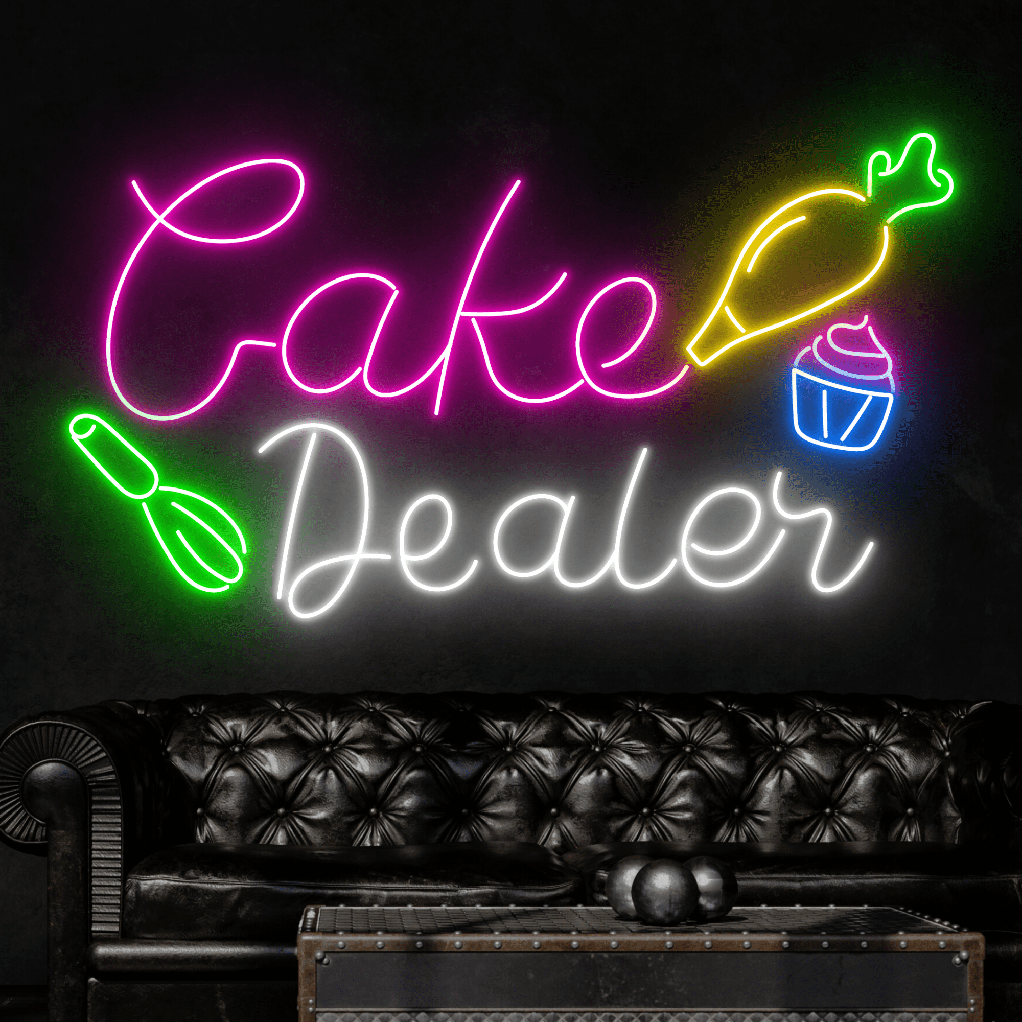 Craftnamesign Cake Dealer Neon Sign, Bakery Wall Art, Cake Shop Wall ...