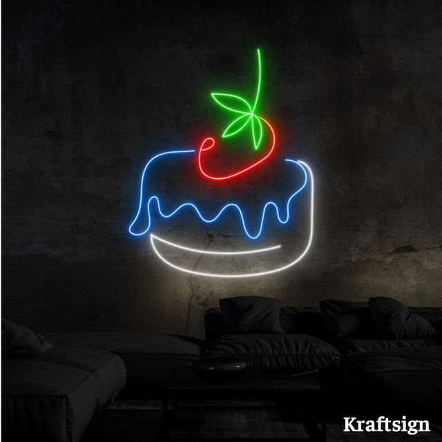Craftnamesign Cake Line Art Neon Sign, Cake Shop LED Sign, Bakery Decor ...