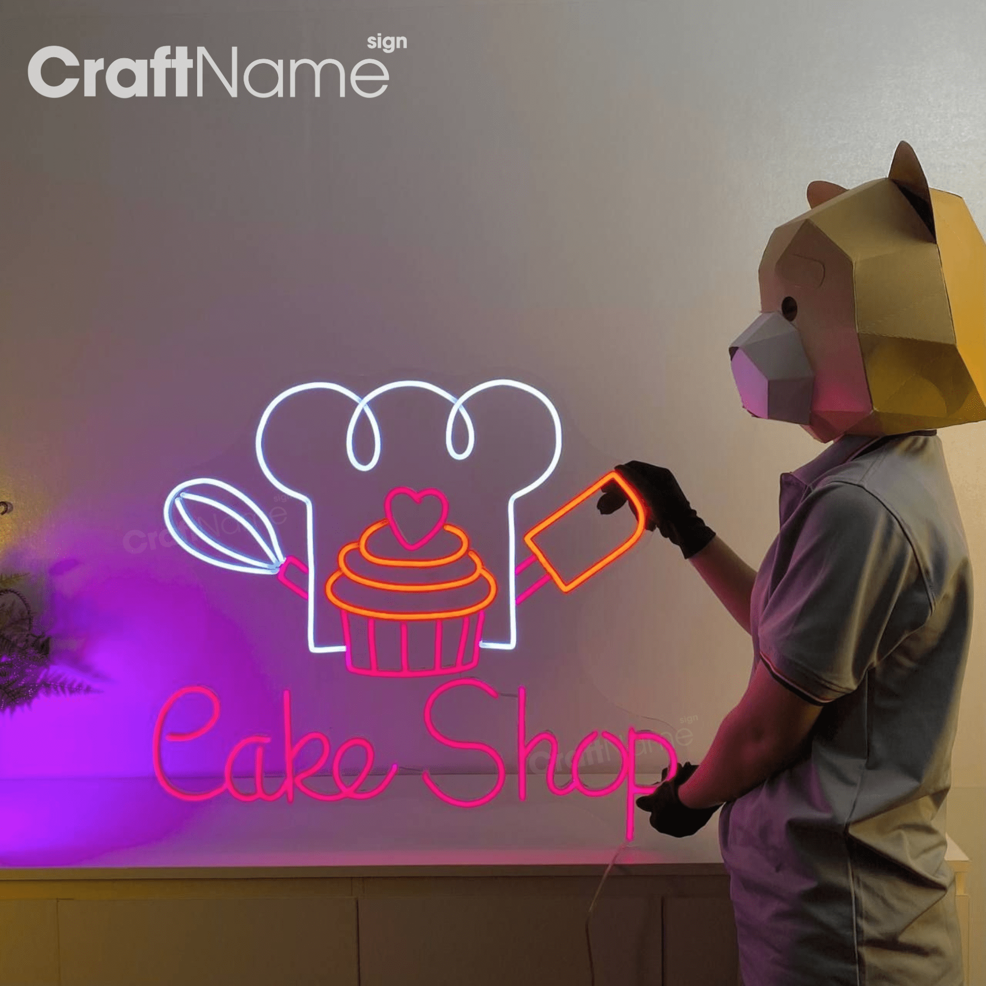 Craftnamesign Cake Shop Neon Light for Cake Shop Wall Art, Birthday ...