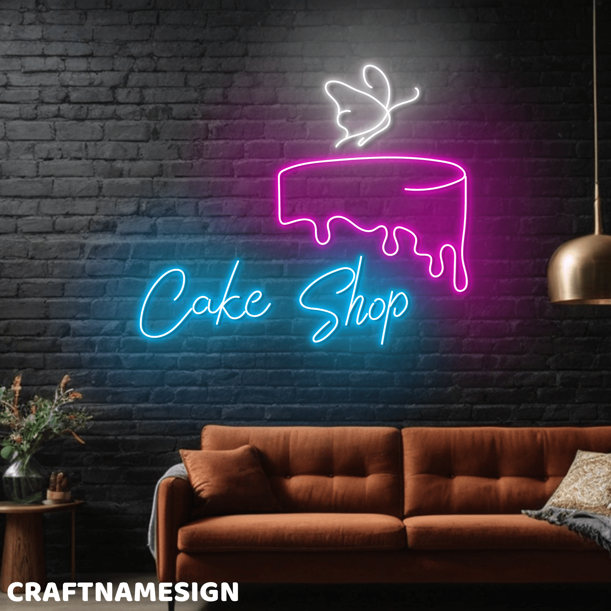 Craftnamesign Cake Shop Neon Sign, Cake Wall Sign, Welcome Sign Wall ...