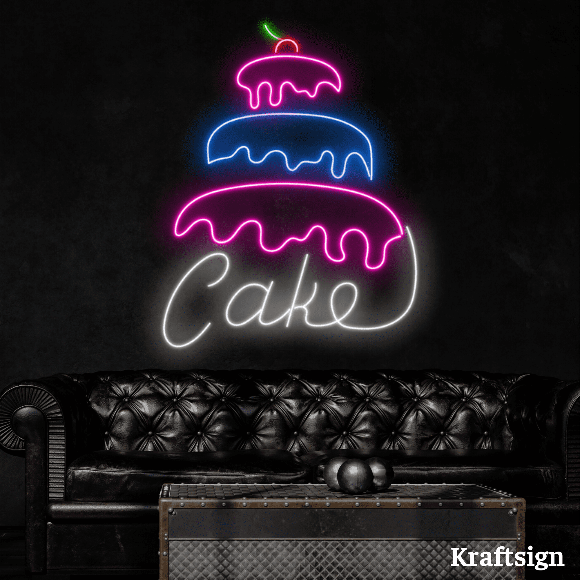 Craftnamesign Cakes Neon Sign, Cake Shop LED Signage, Bakery Wall Art ...