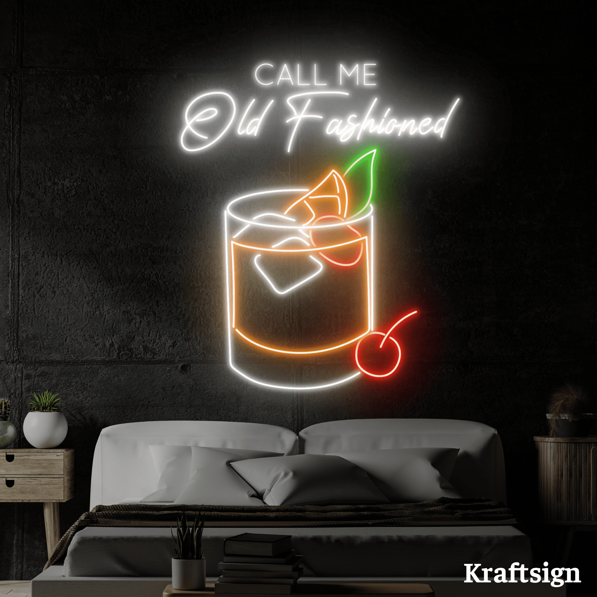Craftnamesign Call Me Old Fashioned Neon Sign,Cocktail LED Sign,Bar ...