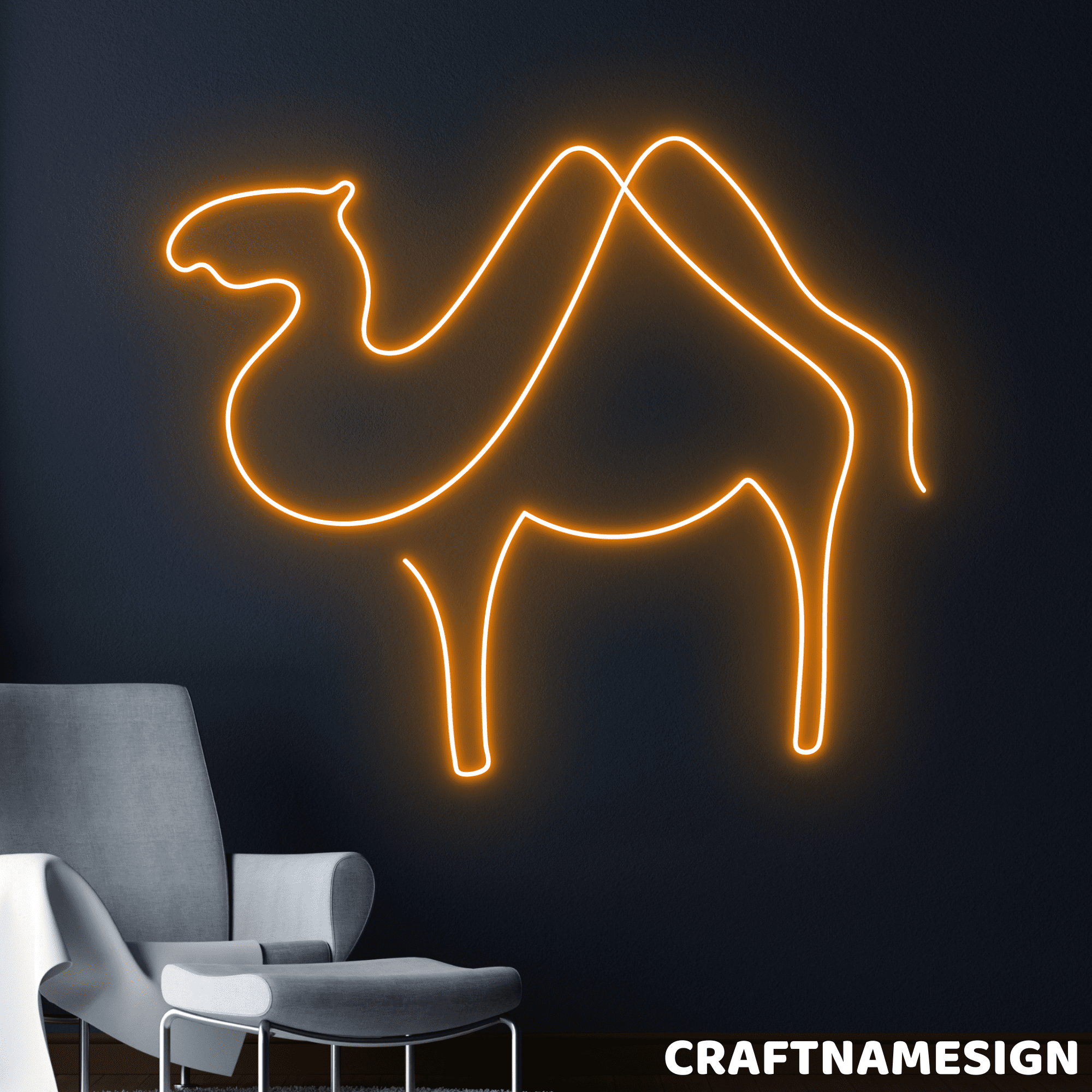 Craftnamesign Camel Neon Sign, Living Room Wall Art, Bedroom Wall Decor ...