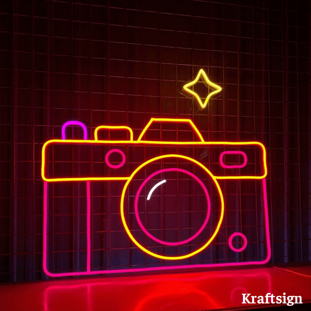 Craftnamesign Camera Neon Sign, Photo Studio Decor, Photographer Decor ...