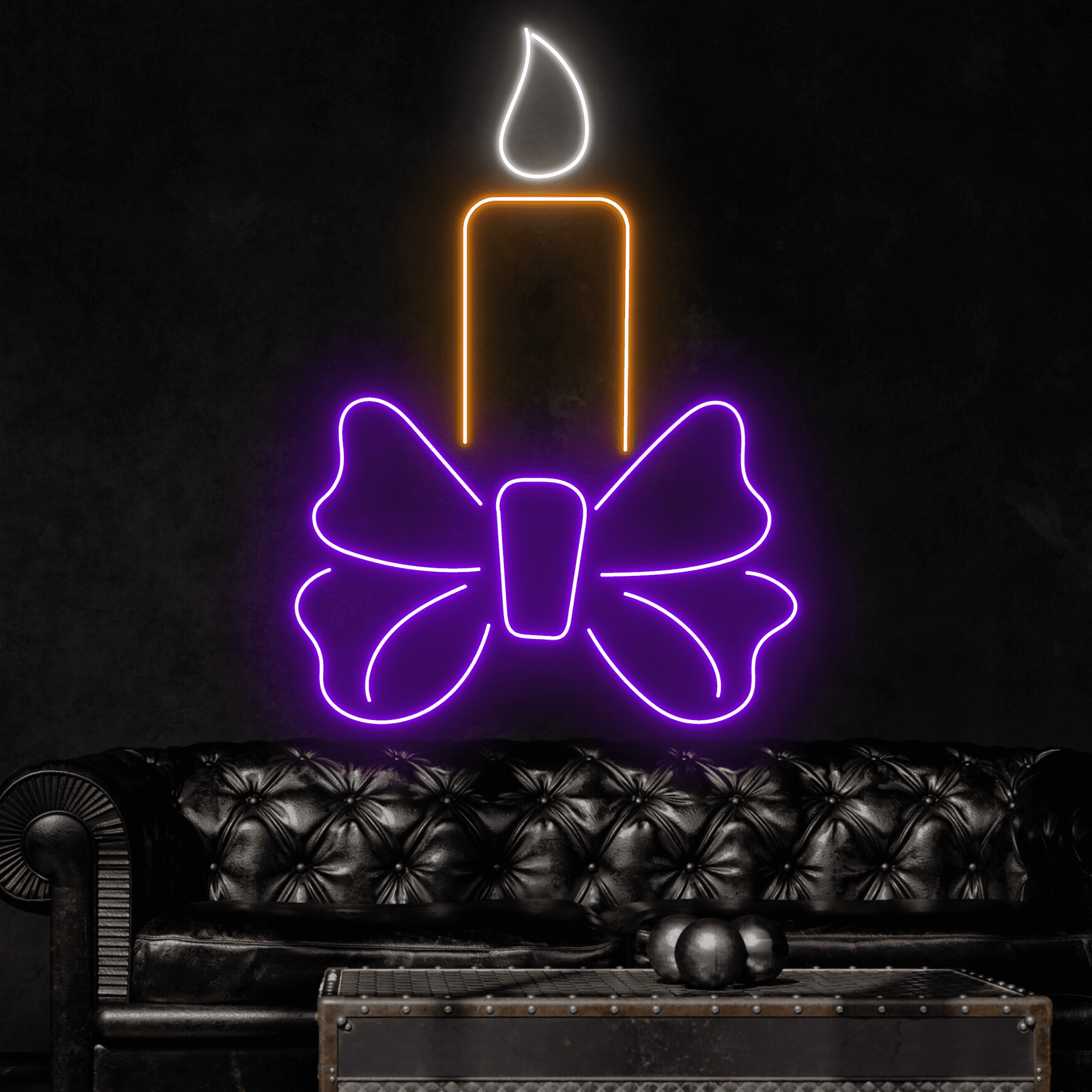 Craftnamesign Candle Neon Sign, Bedroom Wall Decor, Candle Wall Art ...