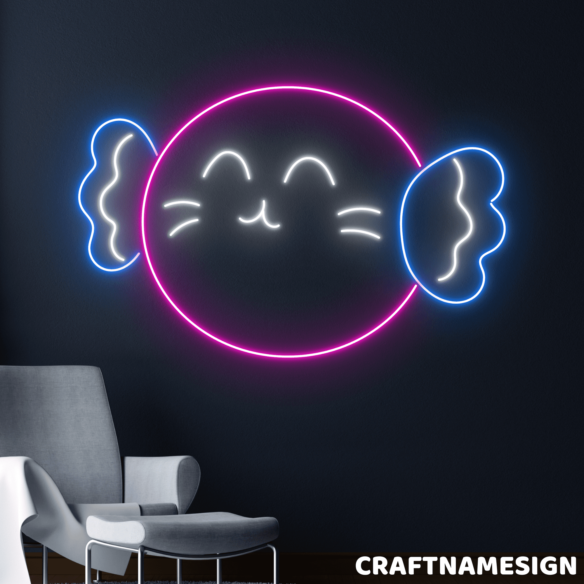 Craftnamesign Candy Cat Neon Sign, Jelly Candy Wall Art, Kids Room Wall ...
