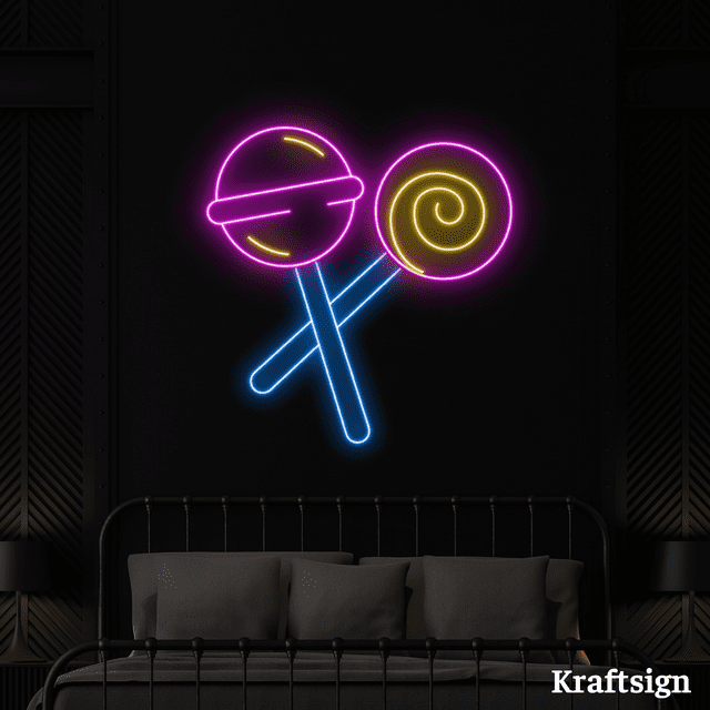 Craftnamesign Candy Neon Sign, Candy Shop Wall Art, Sweet Shop LED Sign ...