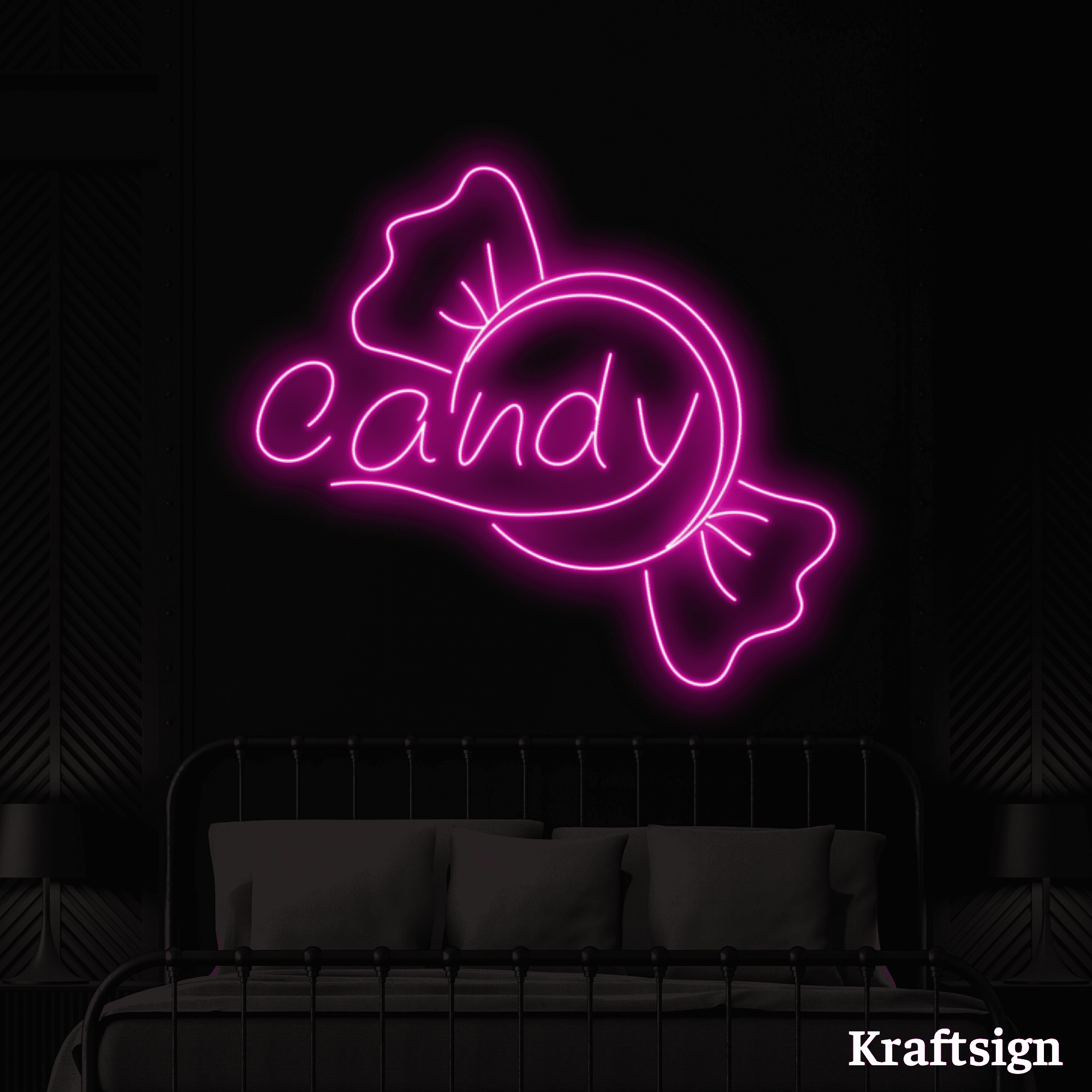 Craftnamesign Candy Neon Sign, Sweet Shop LED Sign, Candy Shop Wall Art ...