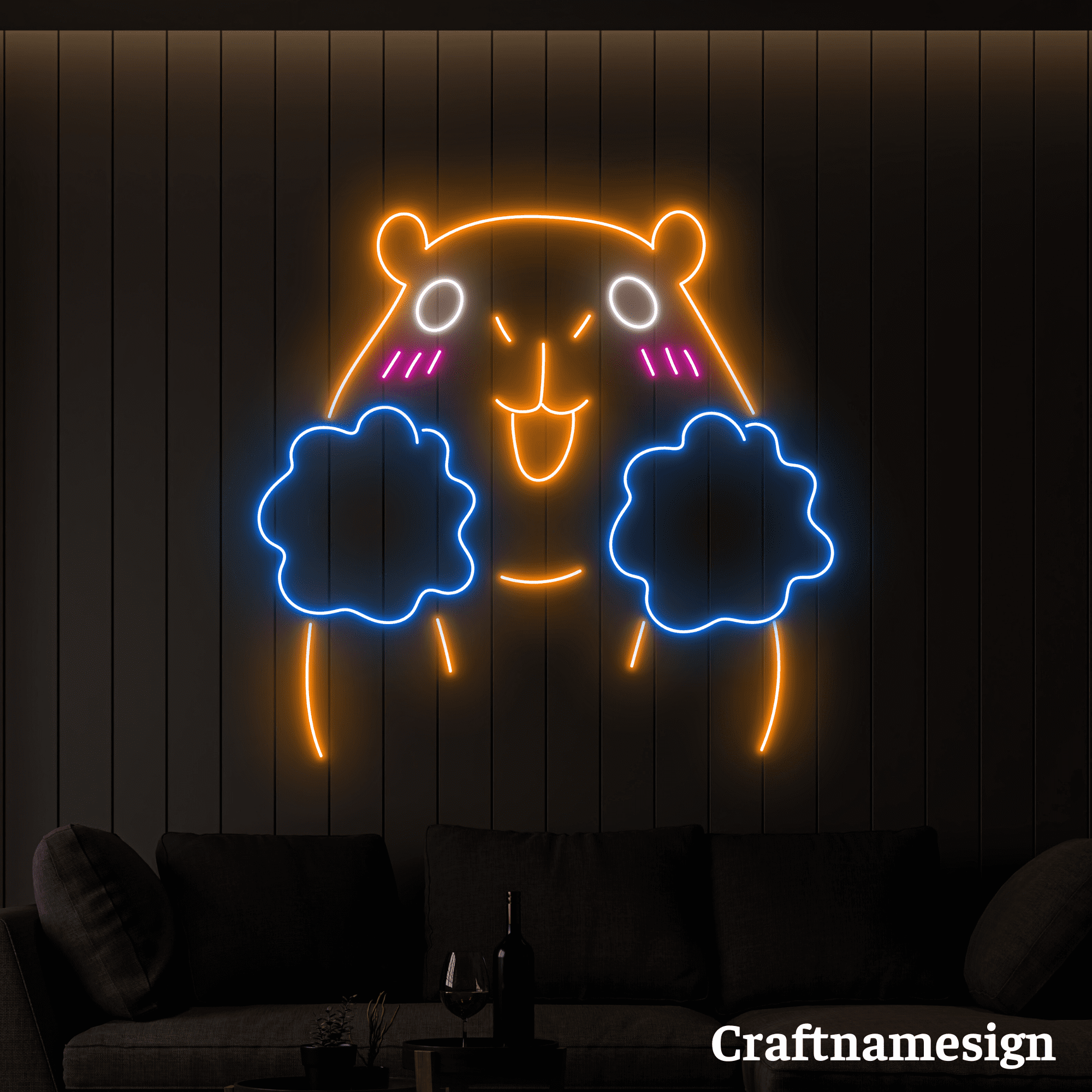 Craftnamesign Capybara Cheerleading Dance Neon Sign for Kid Room ...