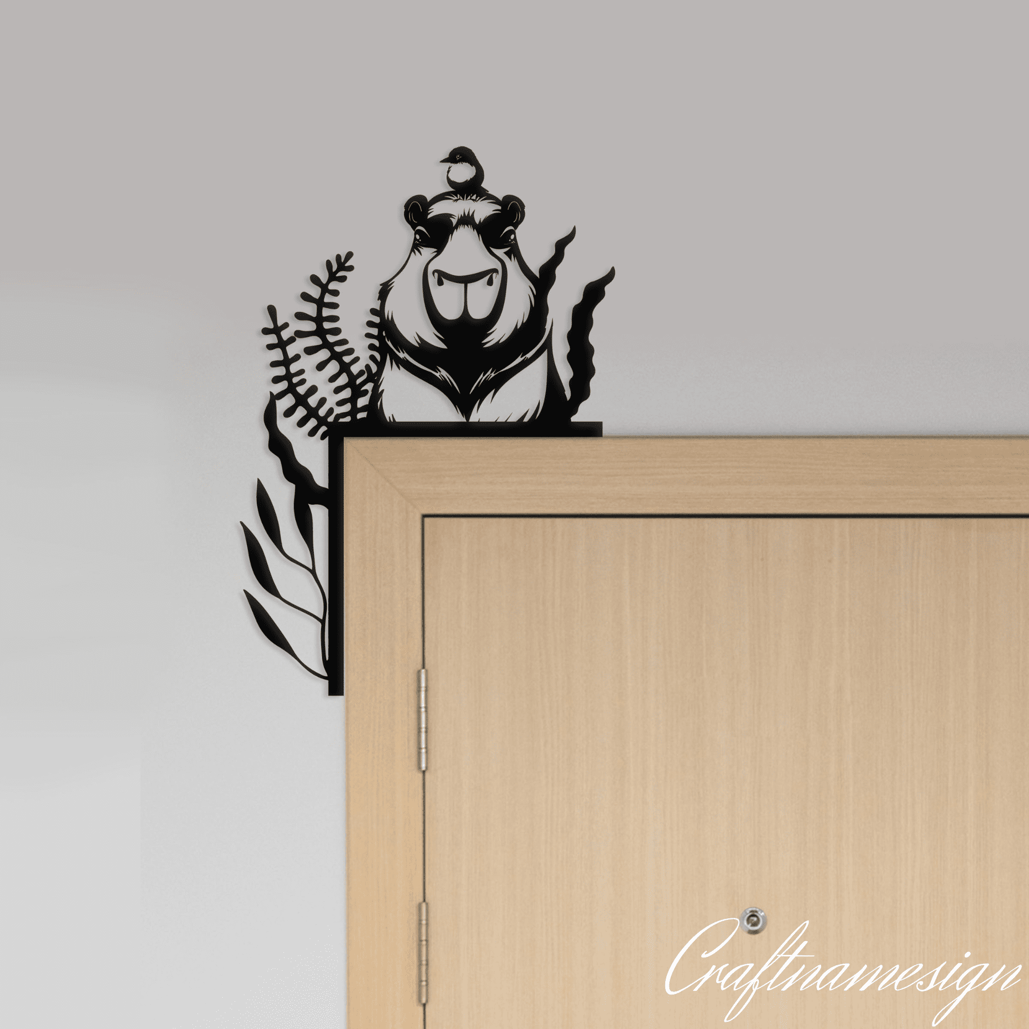 Craftnamesign Capybara Metal Door Corner Sign, Door Corner Decoration ...