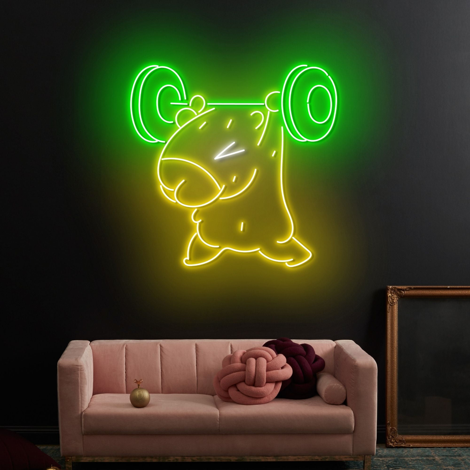 Craftnamesign Capybara Weight Lifting Neon Light, Capybara Gym LED Sign ...