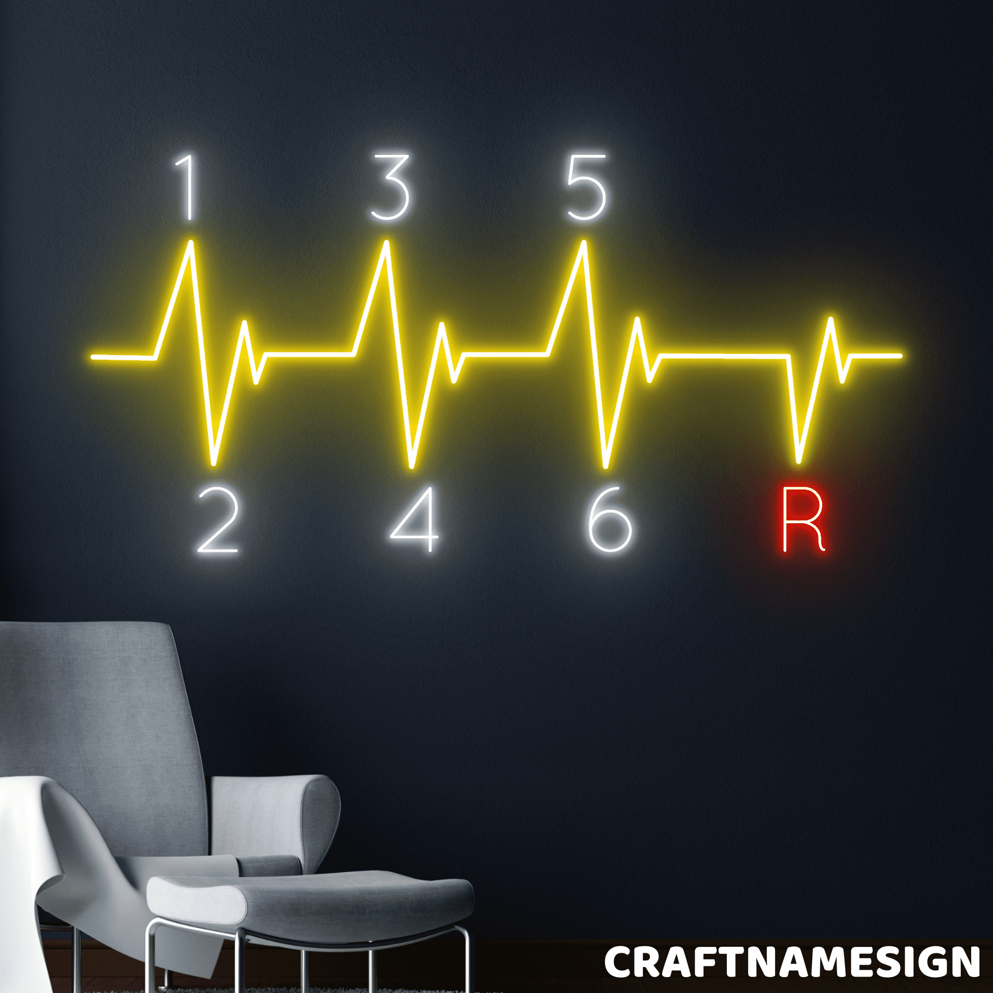 Craftnamesign Car Gear Lever Neon Sign, Garage Wall Art, Auto Repair ...