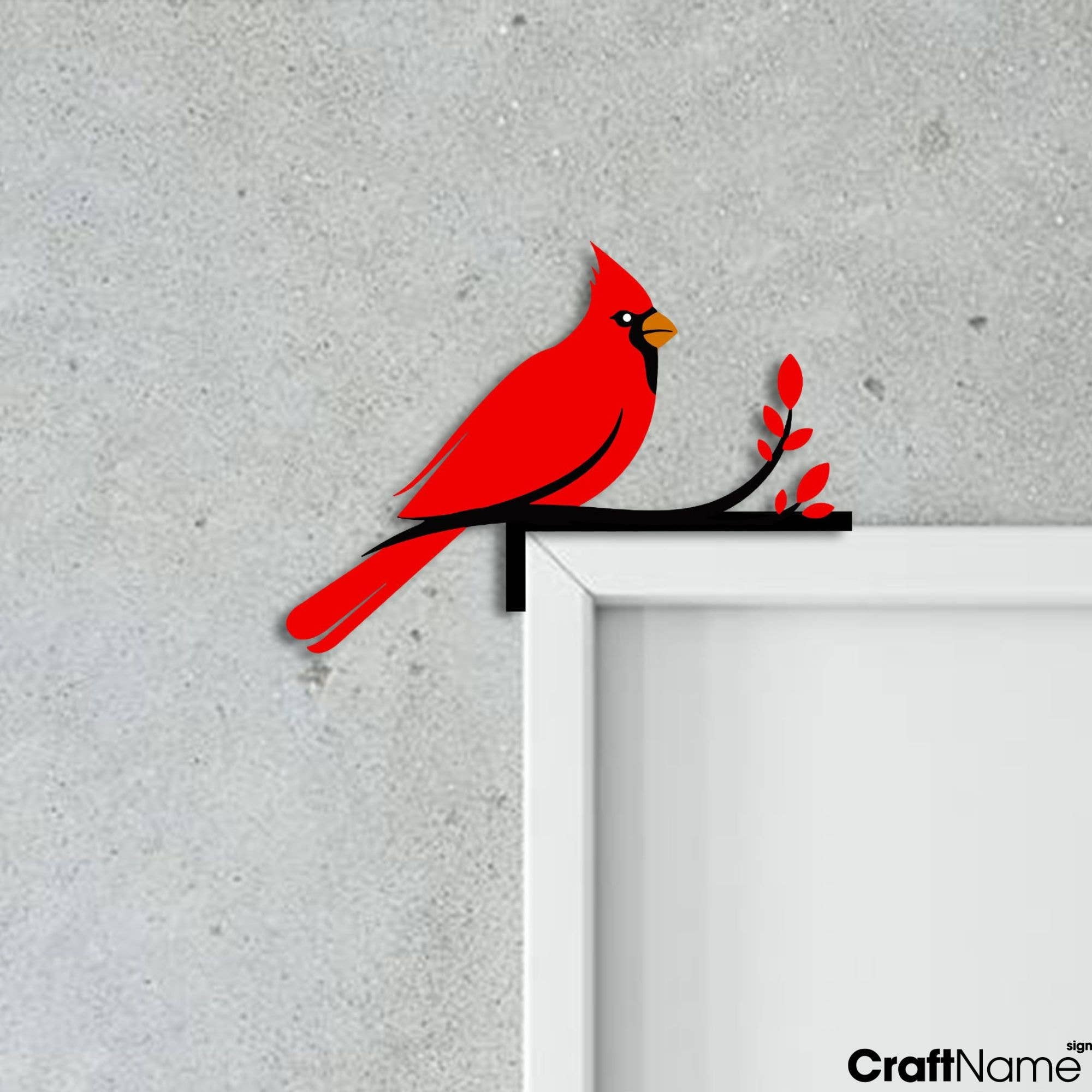 Craftnamesign Cardinal Bird Door Corner Colorful Metal Wall Art ...