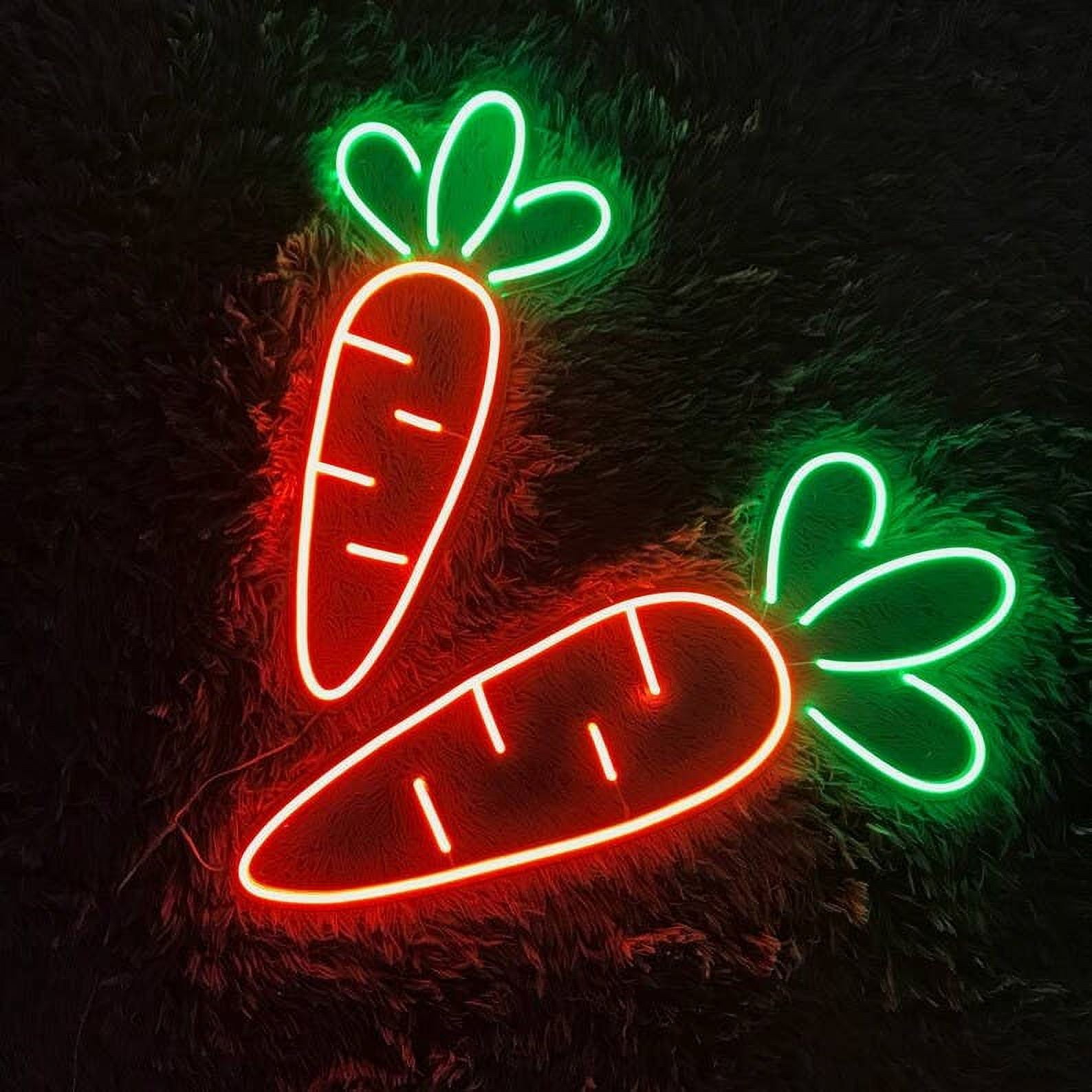 Craftnamesign Carrot Neon Sign, Fruits Shop LED Sign, Juice Smoothie ...