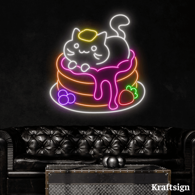 Craftnamesign Cat Cake Neon Sign,Bakery Decor,Cakes Shop Wall Art,Kid ...