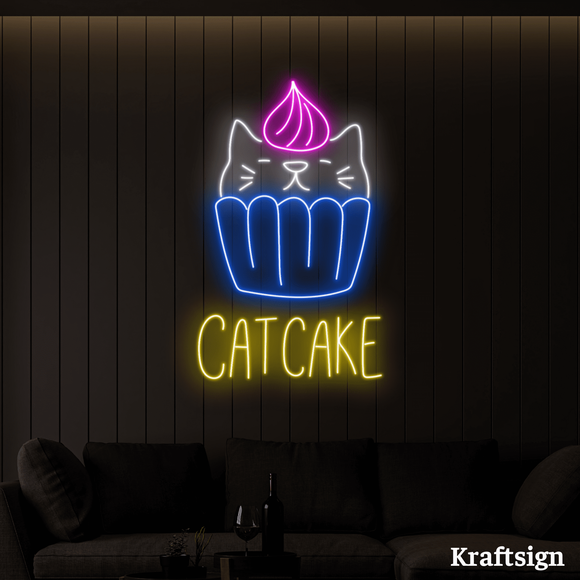 Craftnamesign Cat Cake Neon Sign, Cakes Bakery Decor, Cakes Shop LED ...