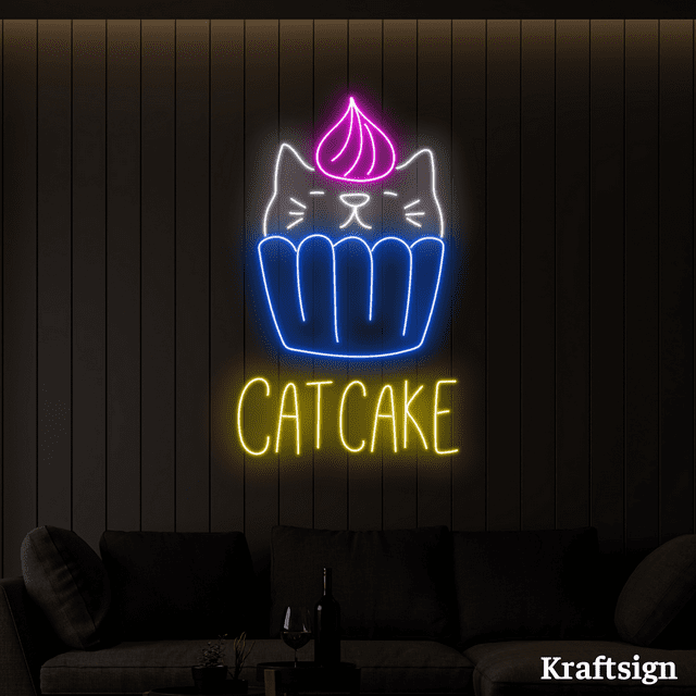 Craftnamesign Cat Cake Neon Sign, Cakes Bakery Decor, Cakes Shop LED ...