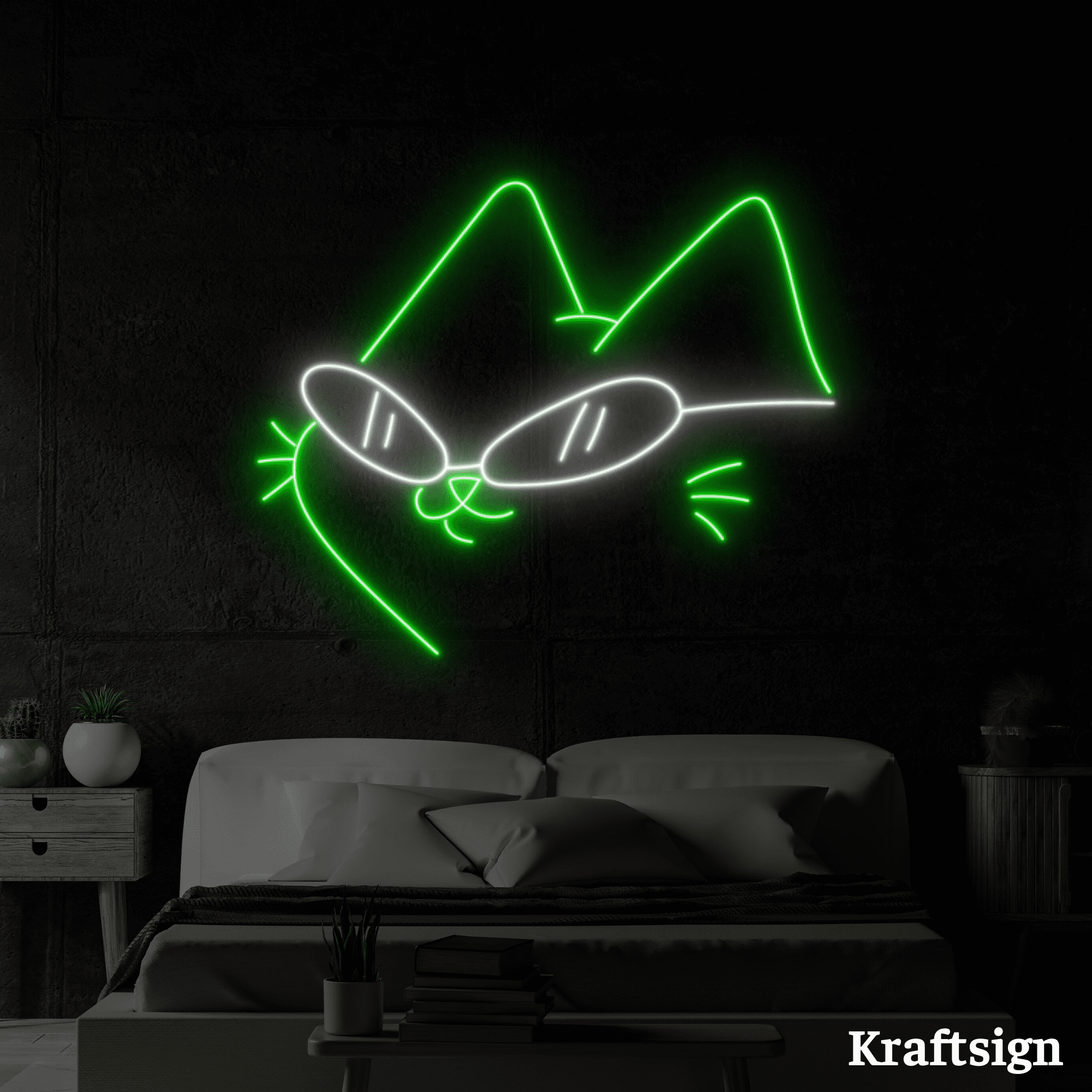 Craftnamesign Cat Cool Neon Sign, Cat Lover Gifts, Bedroom Decor, Kid ...