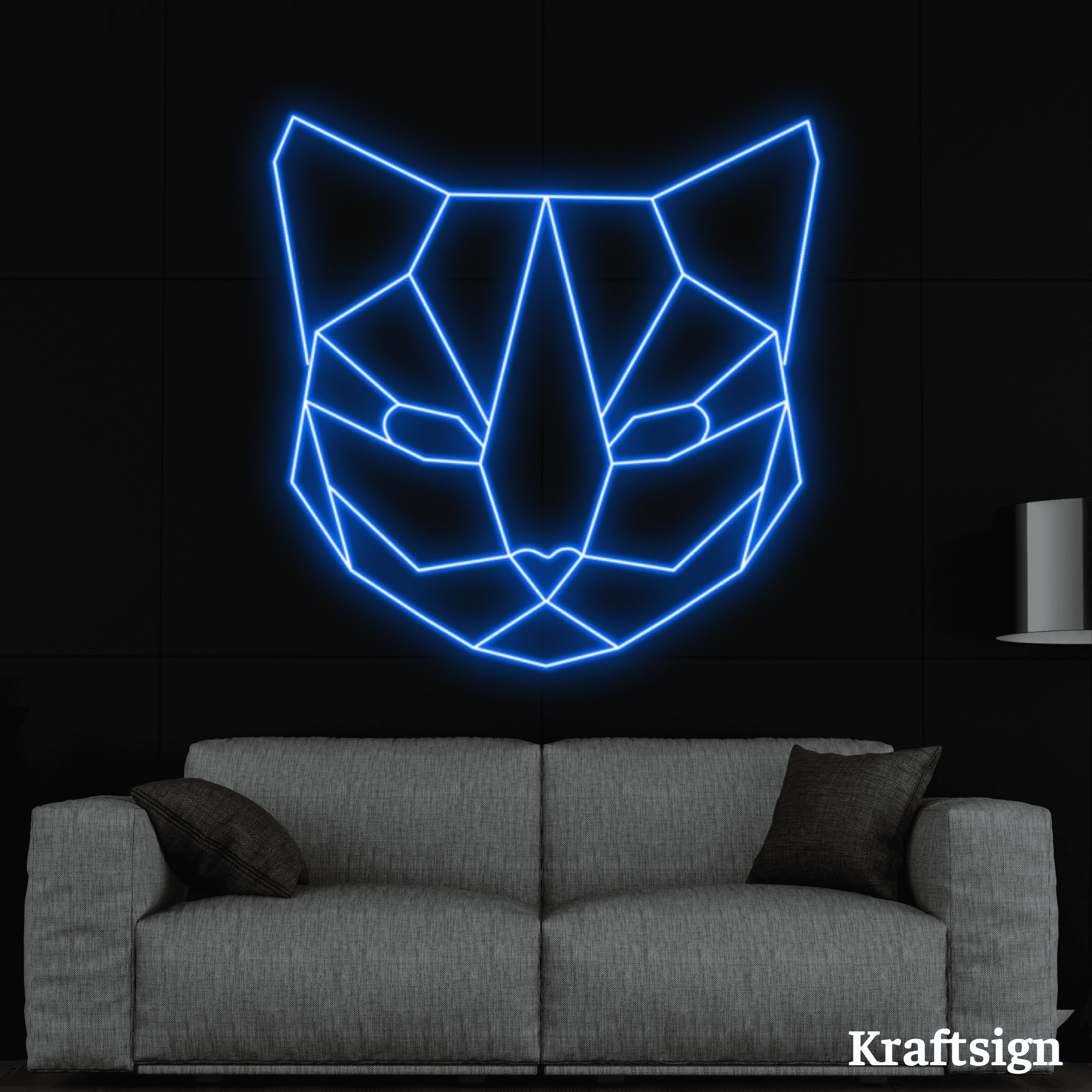 Craftnamesign Cat Geometric Neon Sign, Cat Lover Gifts, Cat LED Signs ...