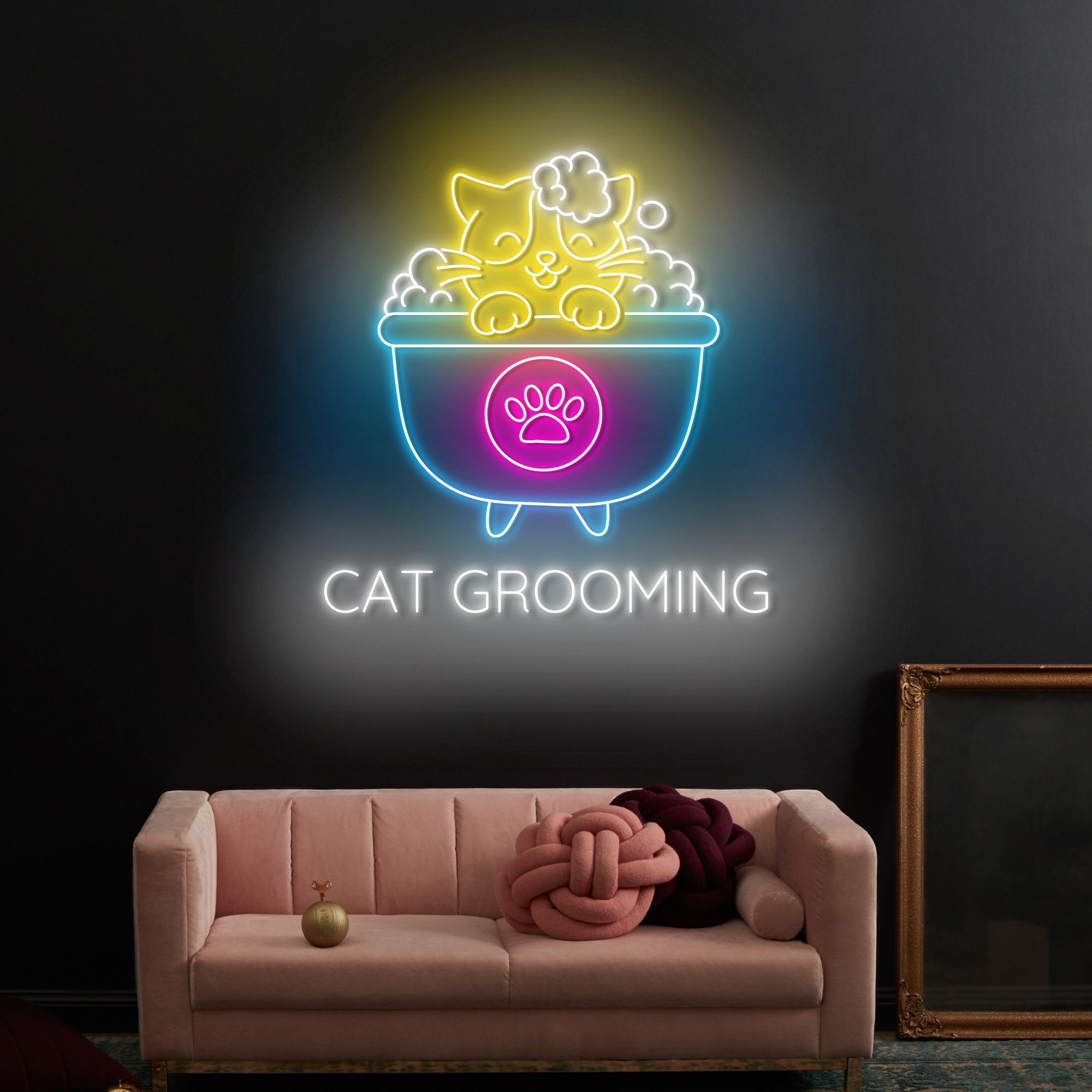 Craftnamesign Cat Grooming Neon Sign, Cat Grooming Neon Signboard ...