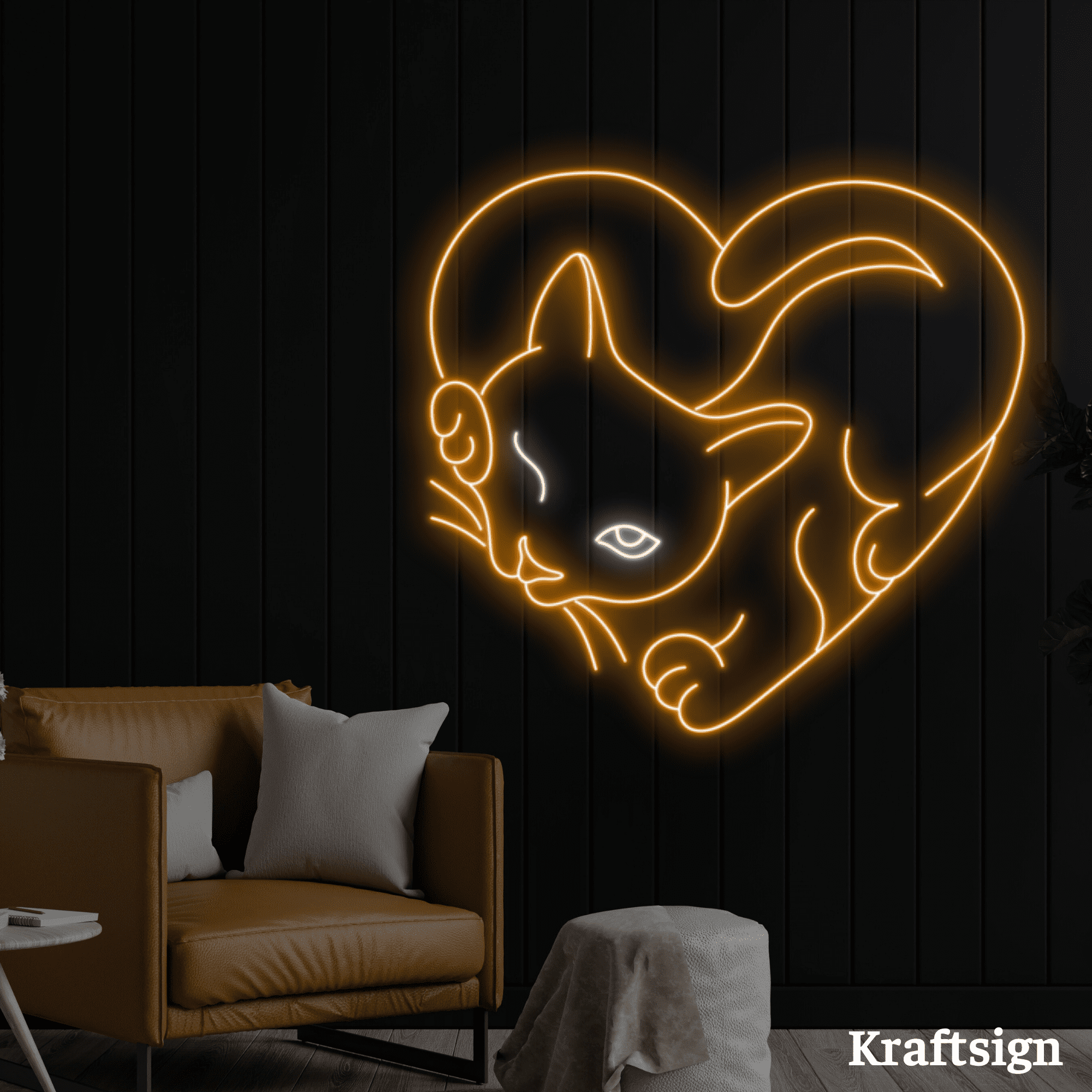 Craftnamesign Cat Heart Neon Sign, Cat Lover Gifts, Pet Spa Clinic ...