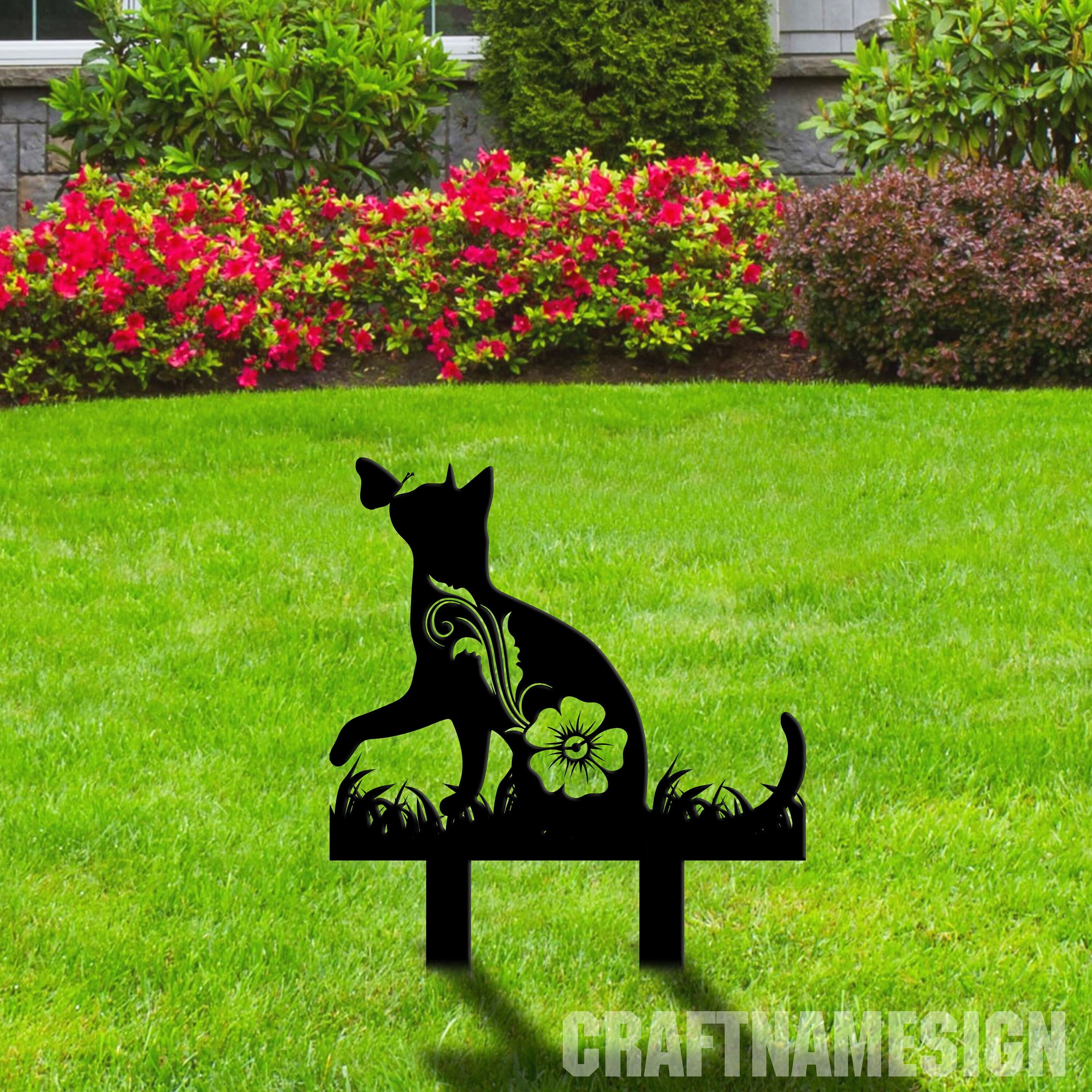 Craftnamesign Cat Memorial Stake, Cat Memorial Plaque with Stake, Cat ...