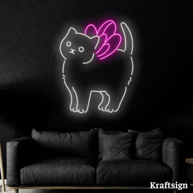 Craftnamesign Cat Neon LED Sign, Cat Lover Gifts, Kid Room Nursery ...
