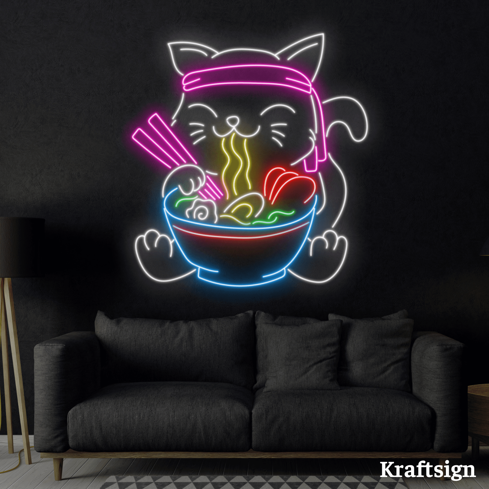 Craftnamesign Cat Ramen Neon Sign, Ramen Restaurant Decor, Shop Signage ...