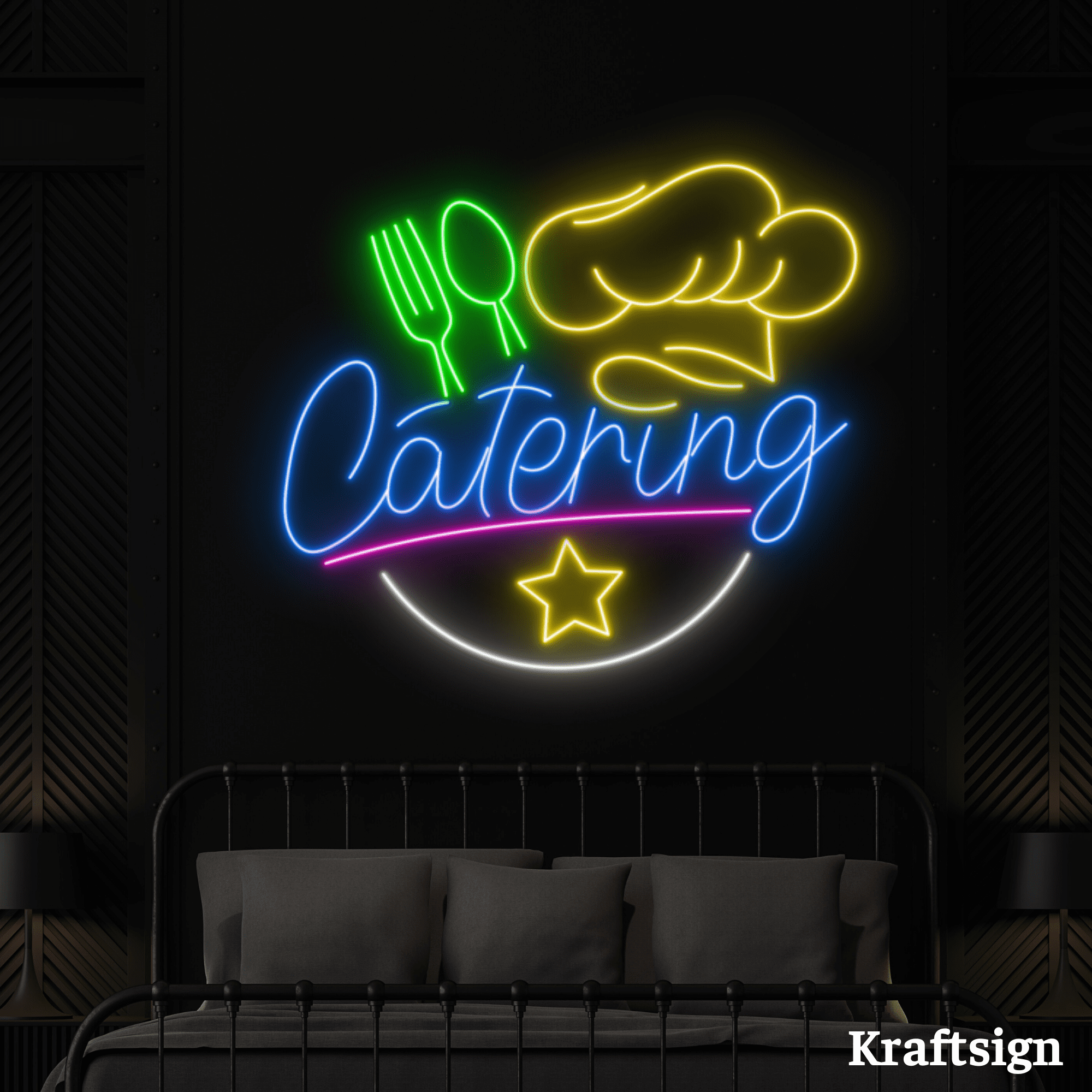 Craftnamesign Catering Neon LED Sign, Kitchen Wall Art, Restaurant ...