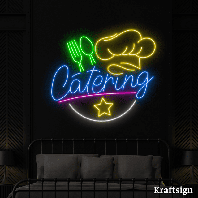 Craftnamesign Catering Neon LED Sign, Kitchen Wall Art, Restaurant ...