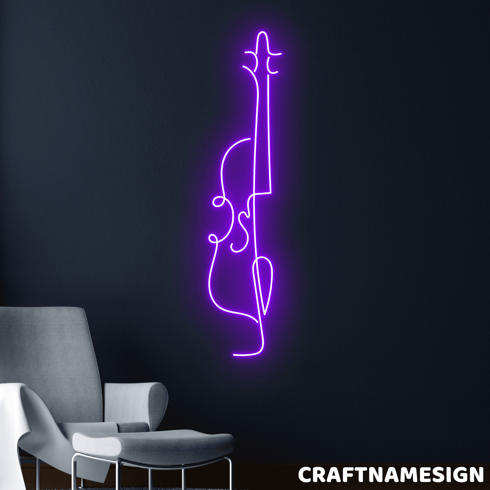 Craftnamesign Cello Neon Sign, Coffee Led Light Wall Decor, Music Class ...