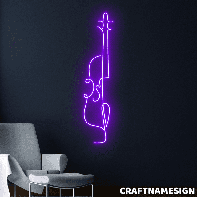 Craftnamesign Cello Neon Sign, Coffee Led Light Wall Decor, Music Class ...
