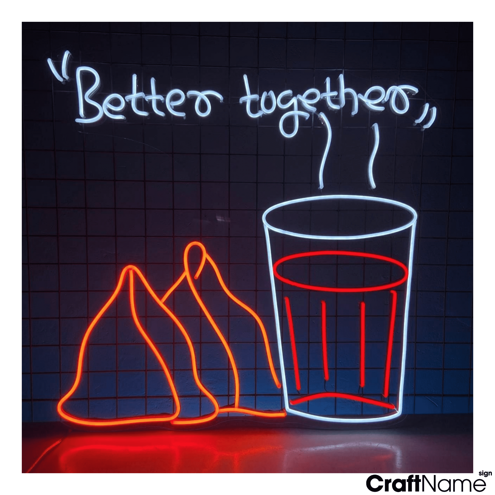 Craftnamesign Chai Samosa Neon Light Wall Sign For Indian Restaurant ...