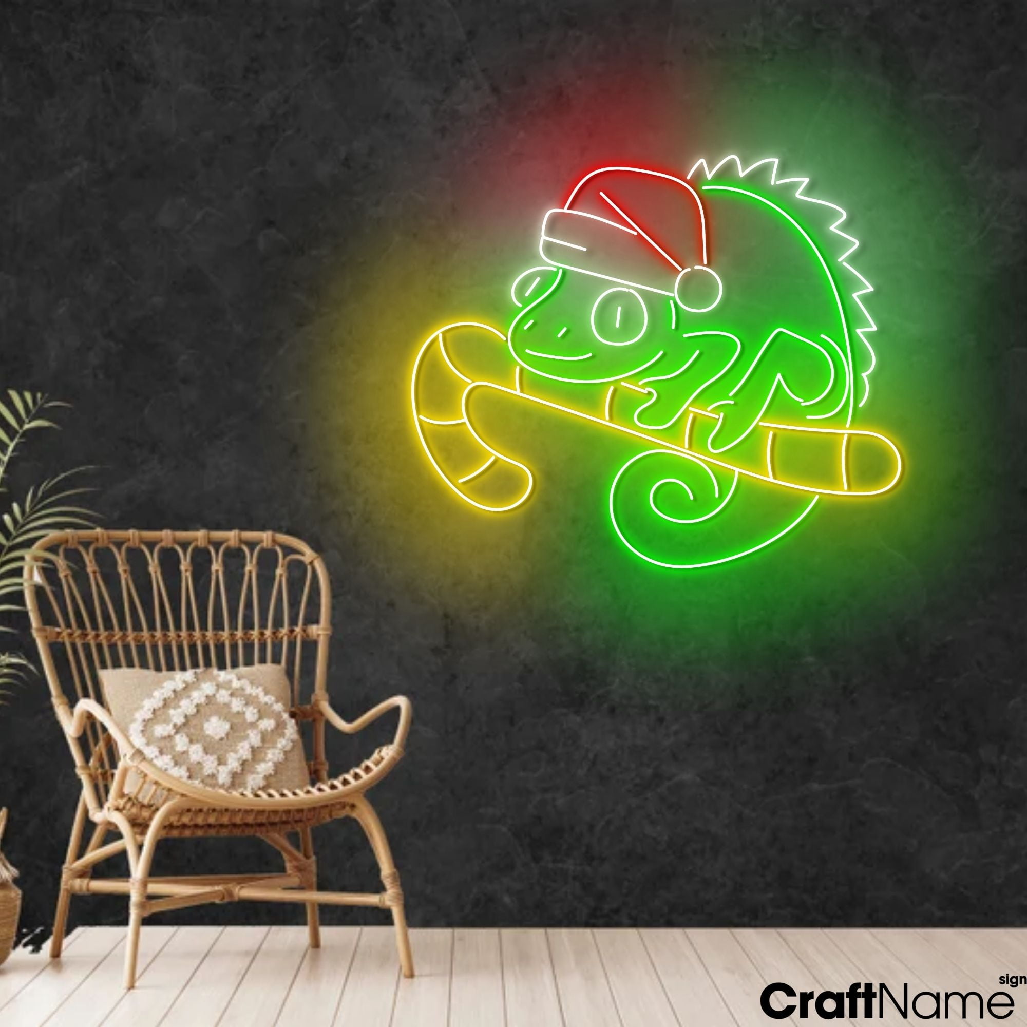 Craftnamesign Chameleon Xmas LED Light, Chameleon Neon Sign, Christmas ...