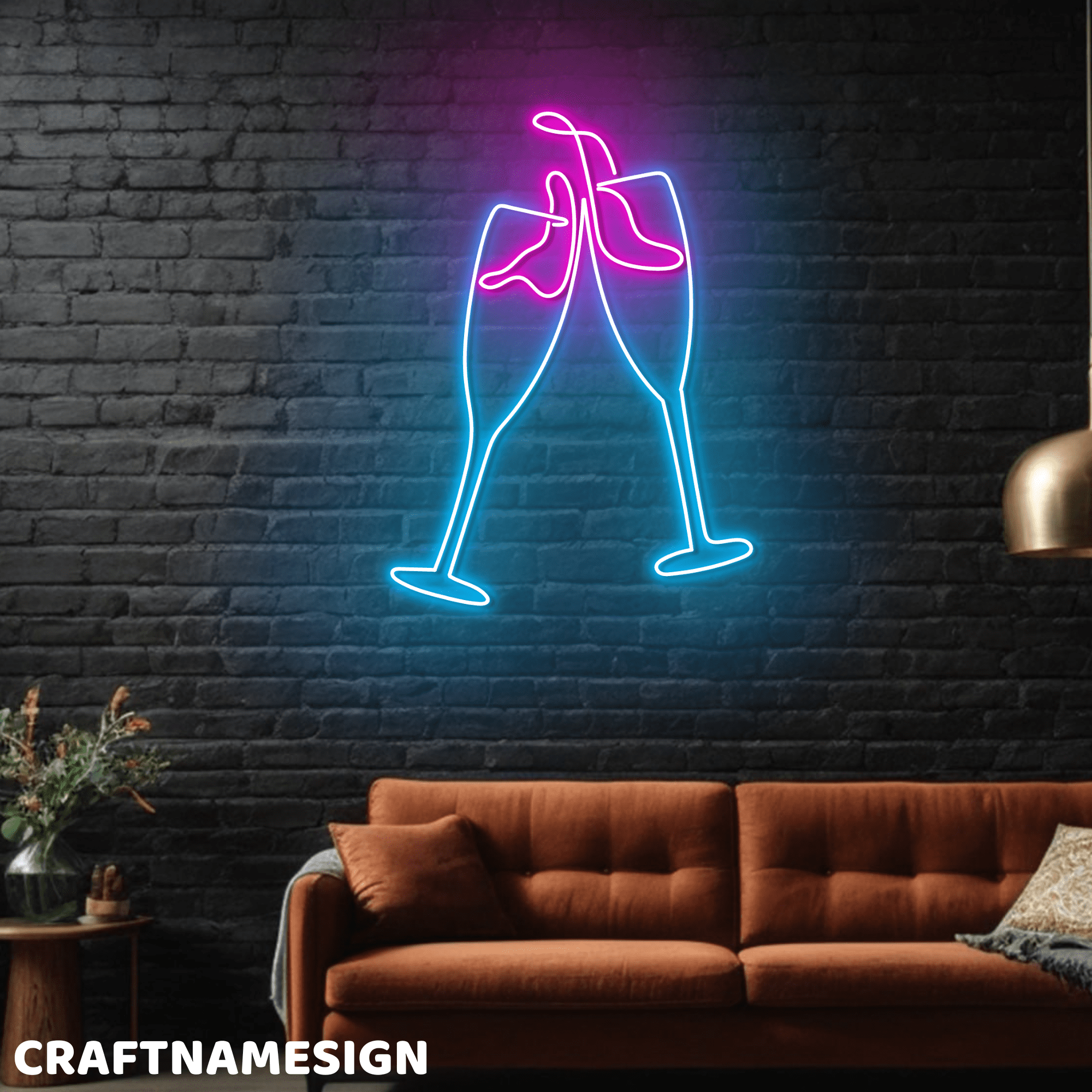 Craftnamesign Cheer Neon Light, Wall Decor For Party Wine Lounge Bar ...