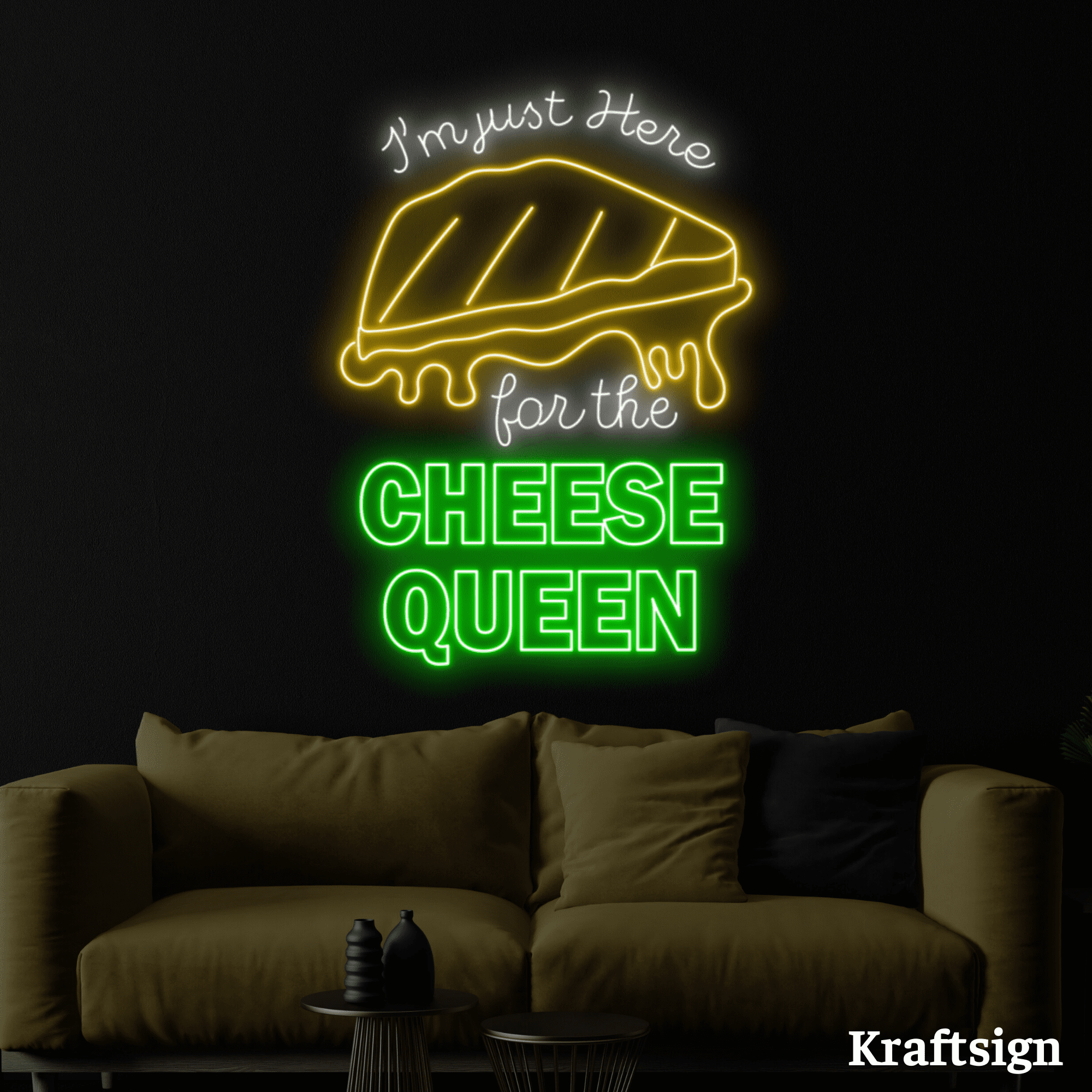 Craftnamesign Cheese Queen Neon Sign, Cheese Day's Decor, Restaurant ...