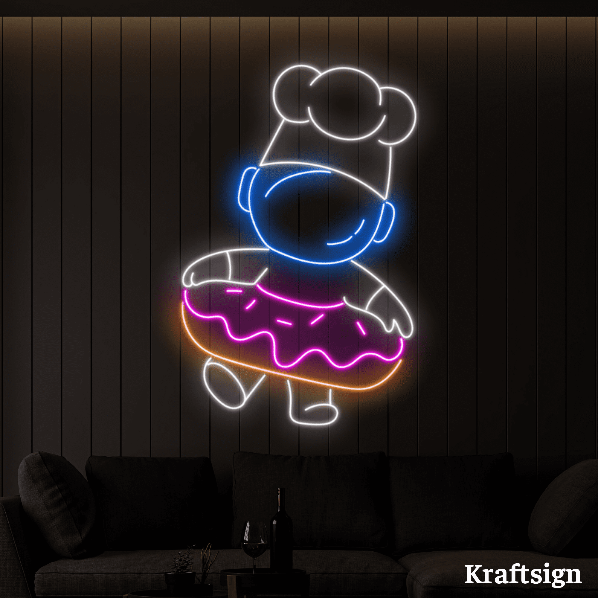 Craftnamesign Chef Astronaut Neon Sign, Donut Shop Decor, Bakery LED ...