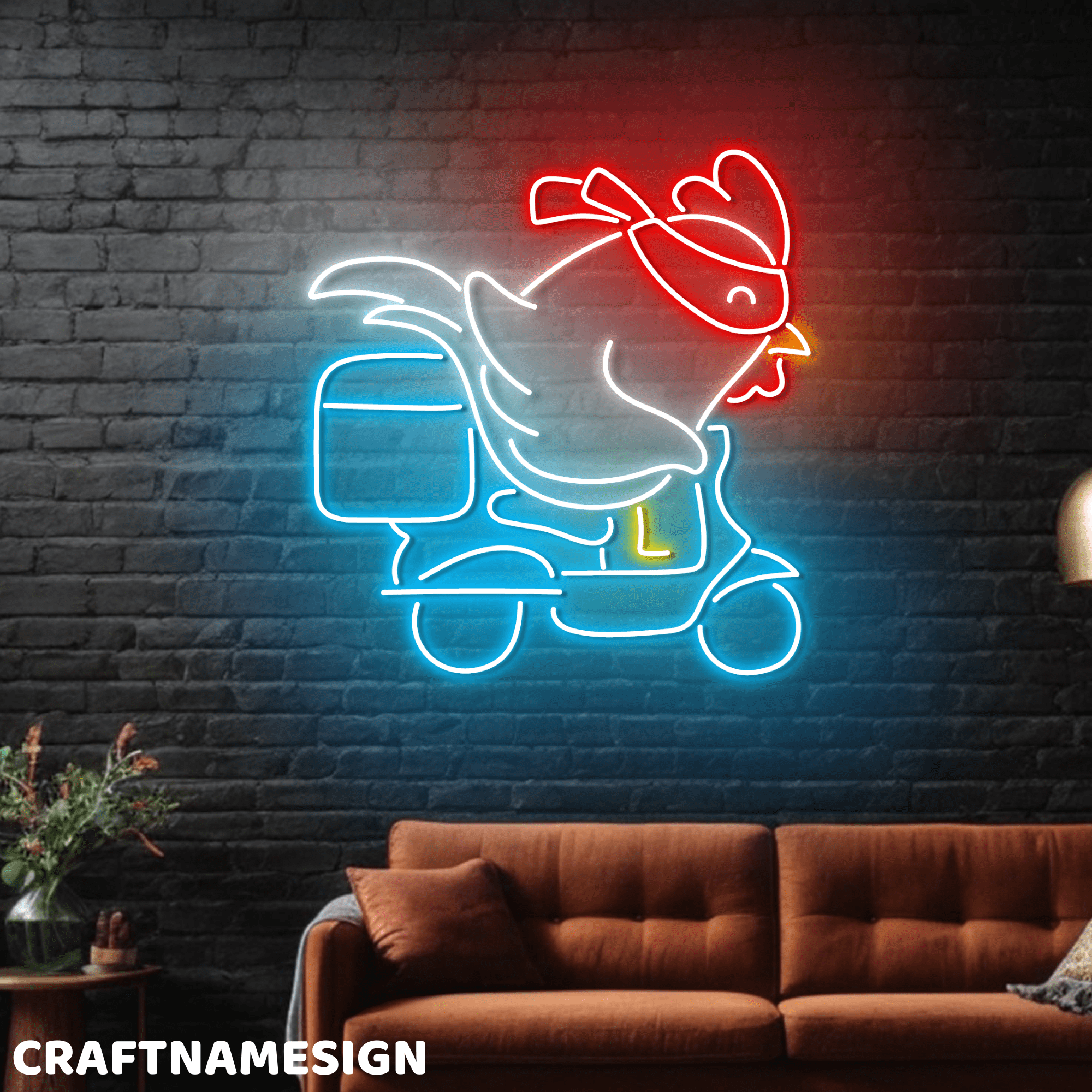 Craftnamesign Chicken Delivery Neon Sign, Fried Chicken Led Sign ...