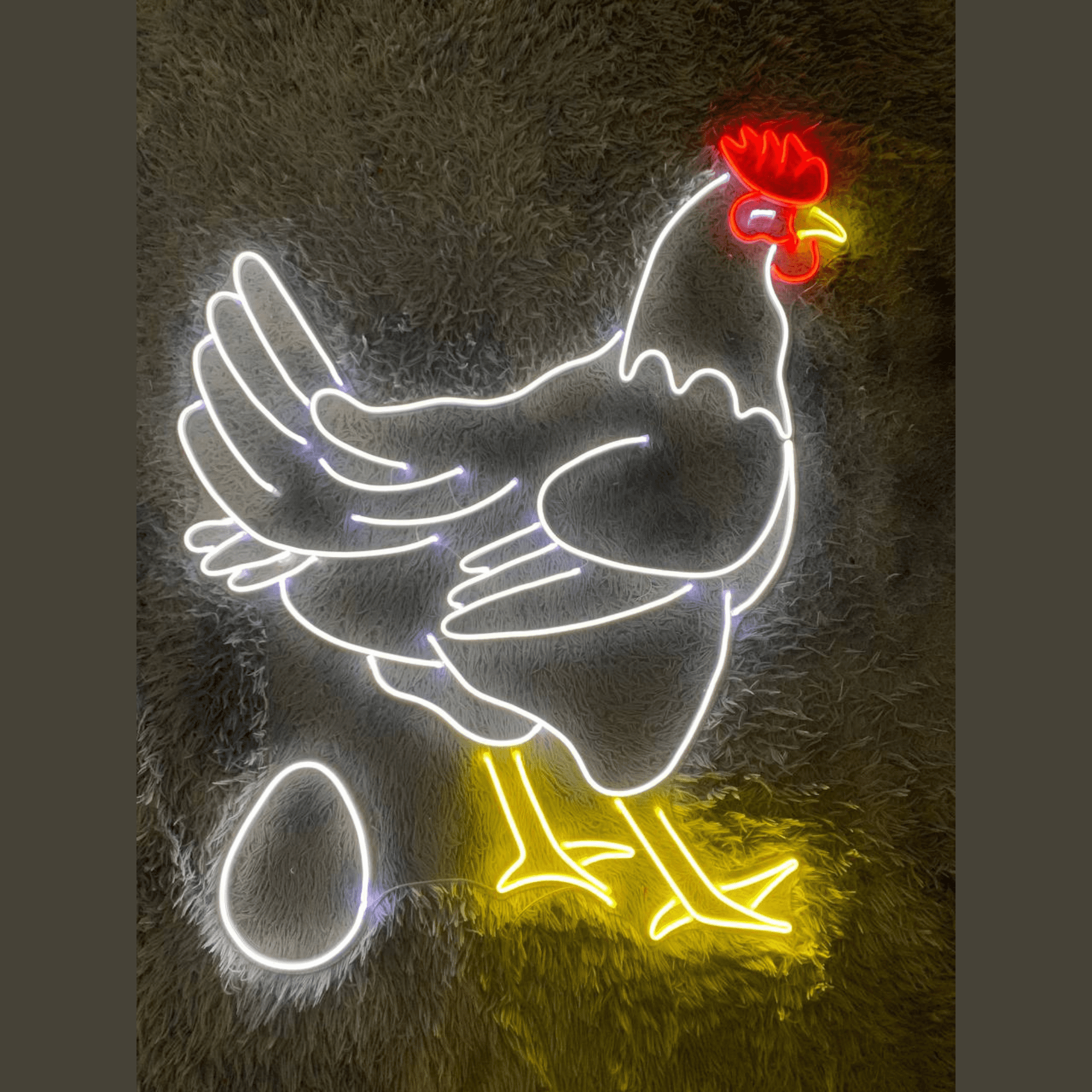 Craftnamesign Chicken Lays Egg Neon Sign, Chicken LED Sign, Chicken Art ...