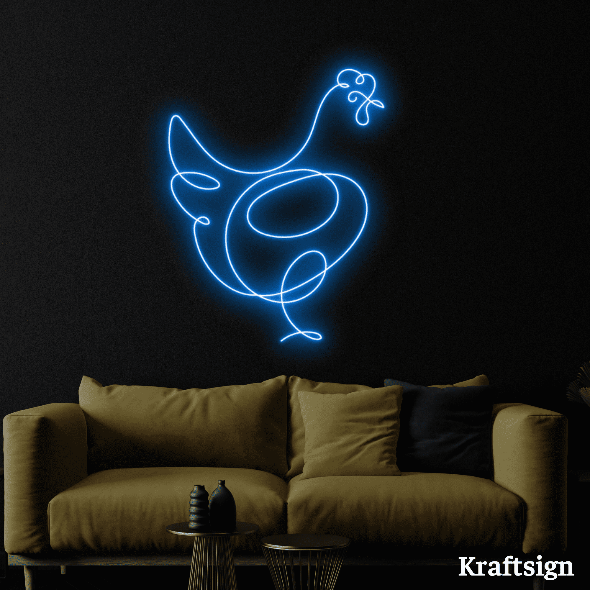 Craftnamesign Chicken Line Neon sign, Chicken Farm Decor, Chicken LED ...